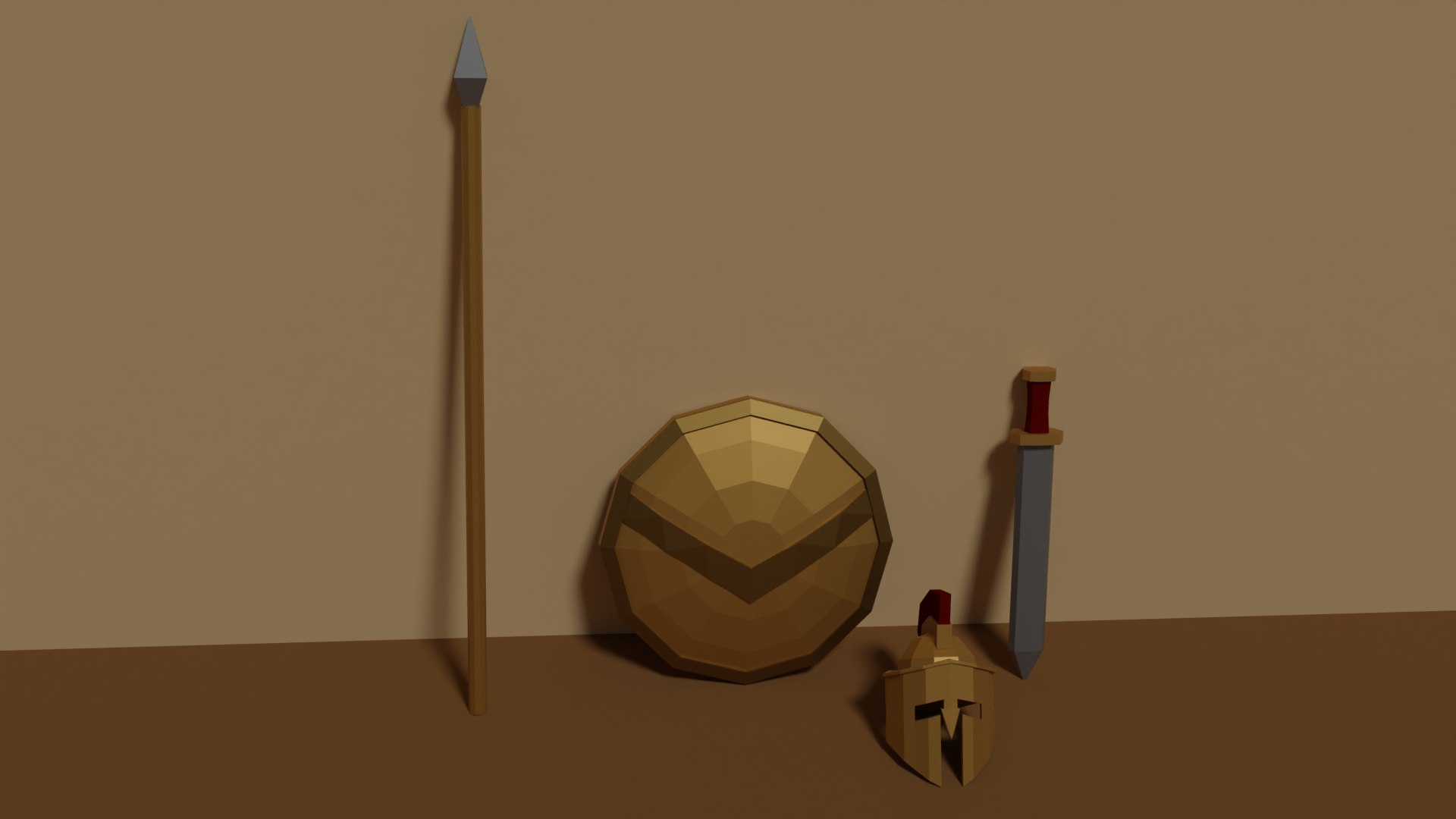 Lowpoly Spartan Weapon Set 3D model - TurboSquid 1863212