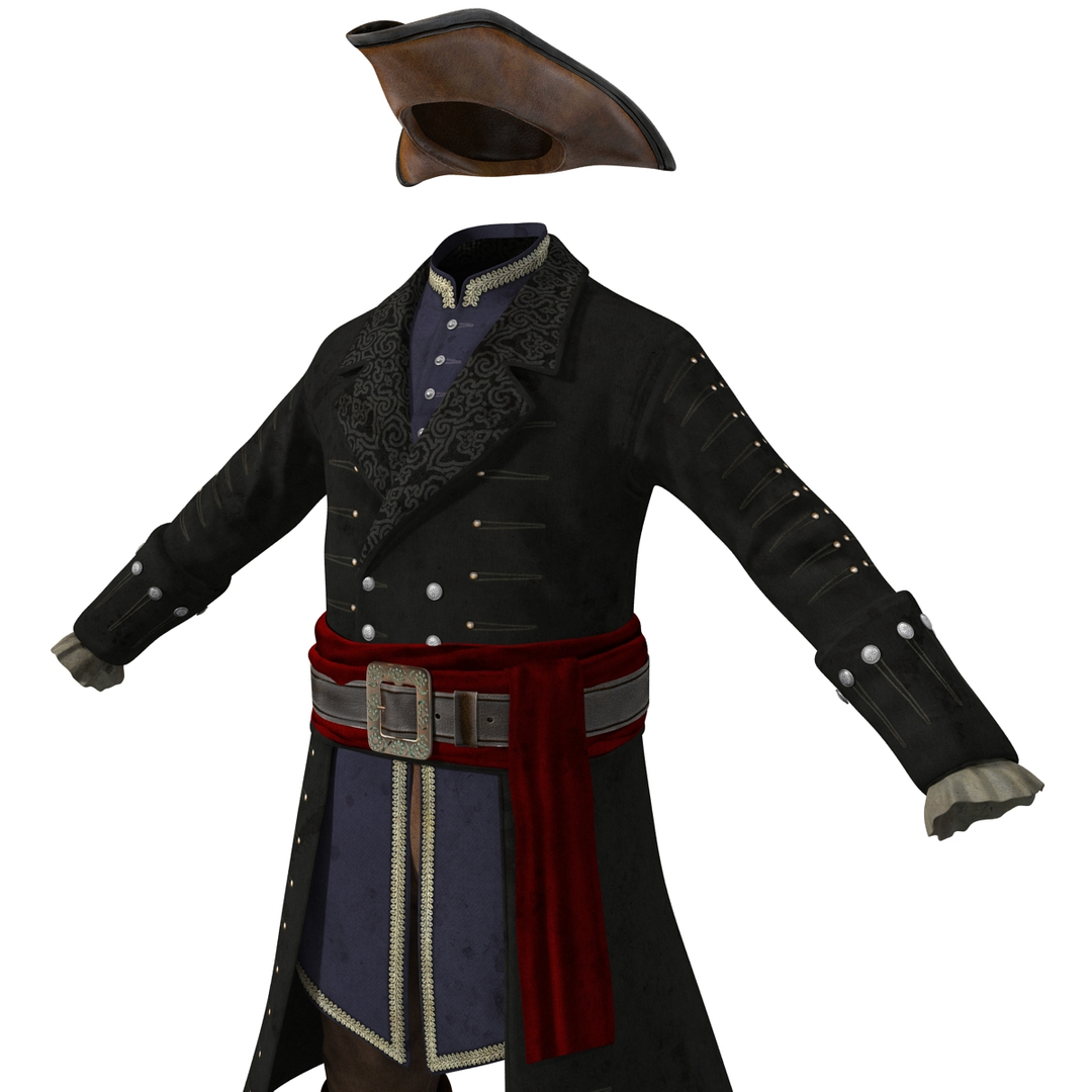 3d model pirate costume 2