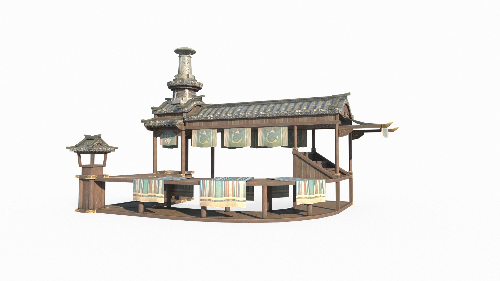 Ancient Asian Roadside Barbecue Stall 3D Model - TurboSquid 2040174