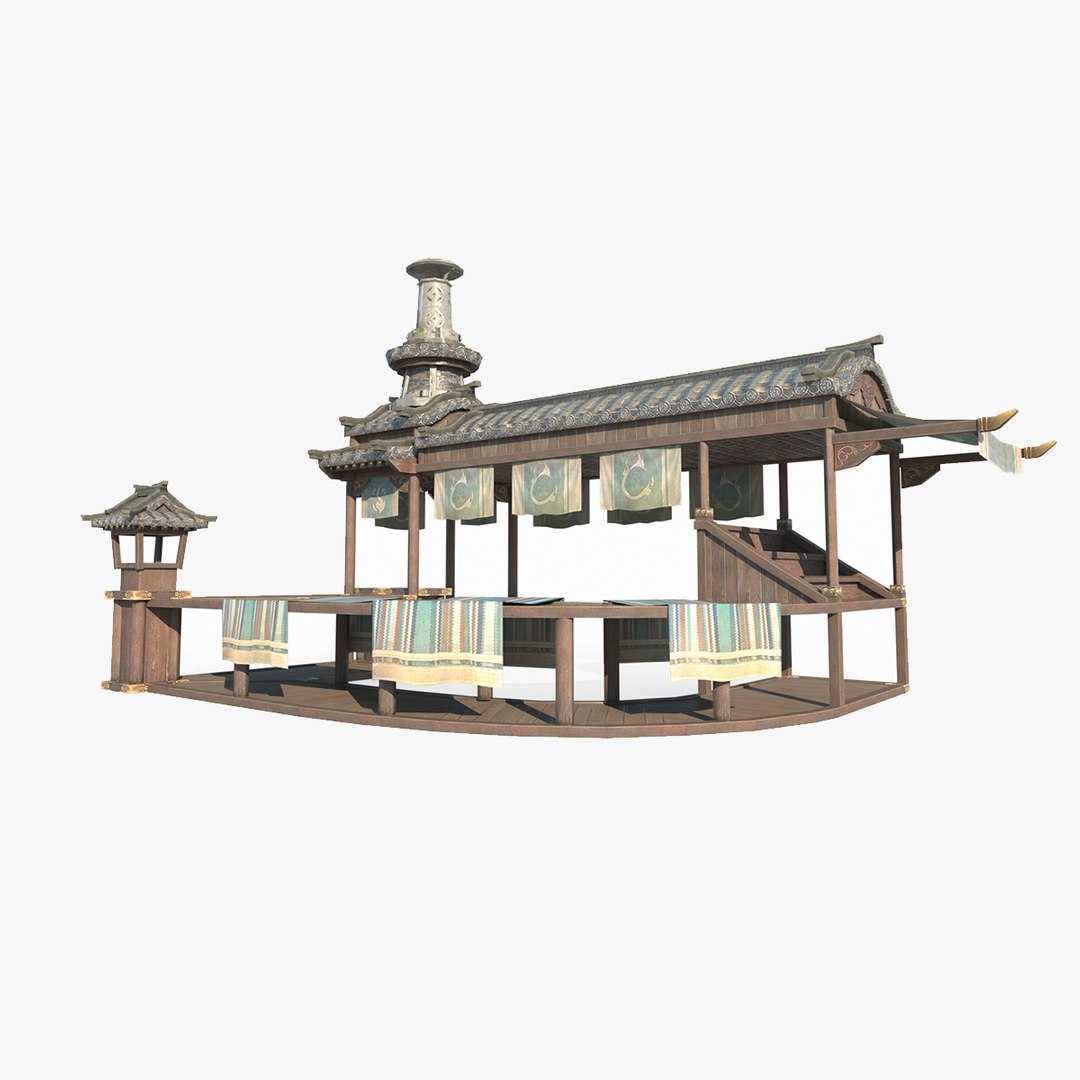 Ancient Asian Roadside Barbecue Stall 3D Model - TurboSquid 2040174