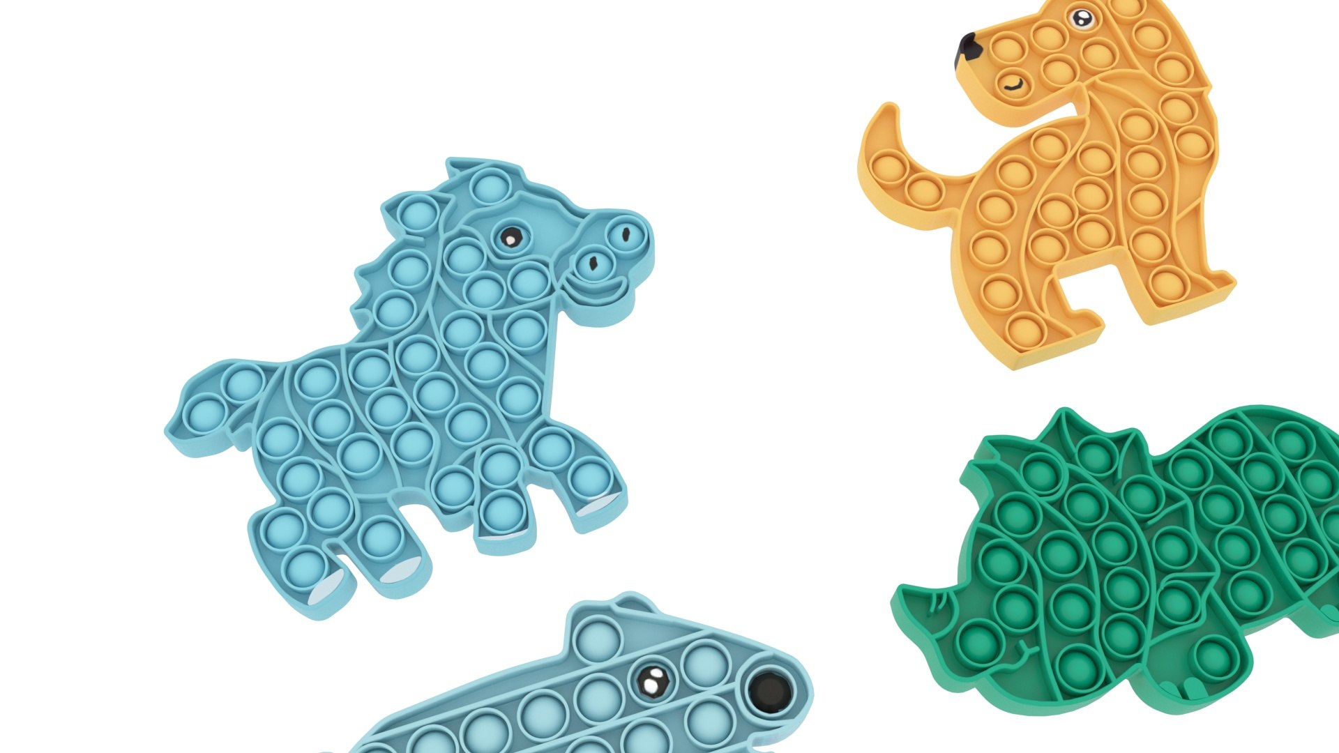 Animal Pop It Fidget Toys Set 3D model - TurboSquid 1792059