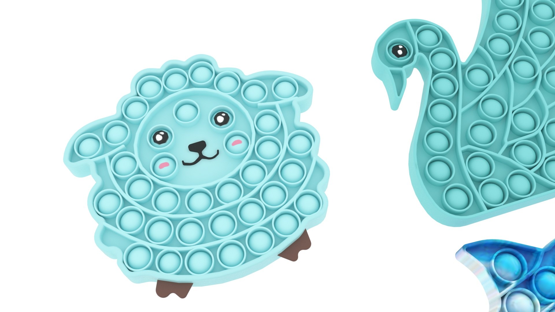 Animal Pop It Fidget Toys Set 3D model - TurboSquid 1792059