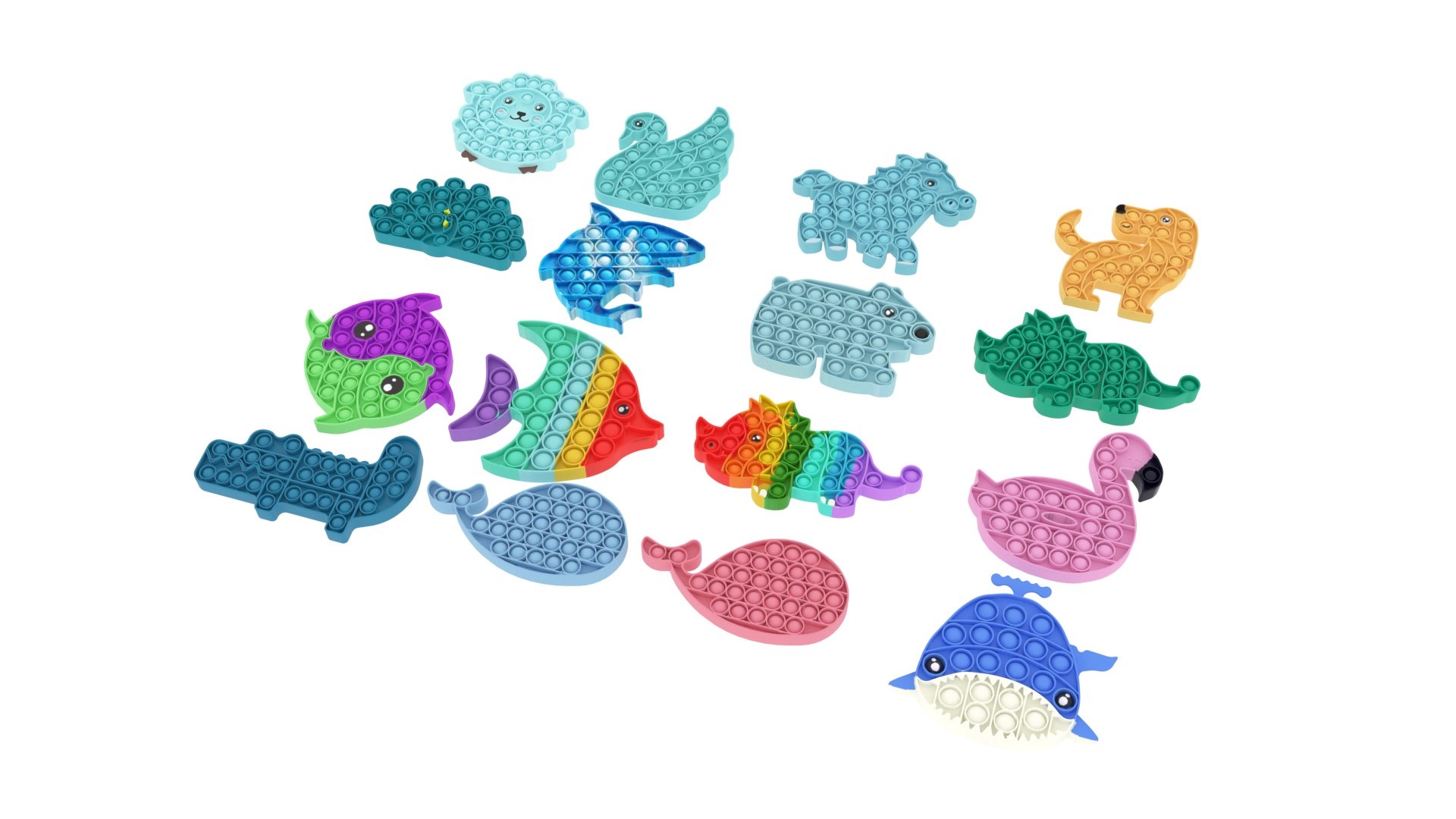 Animal Pop It Fidget Toys Set 3D model - TurboSquid 1792059