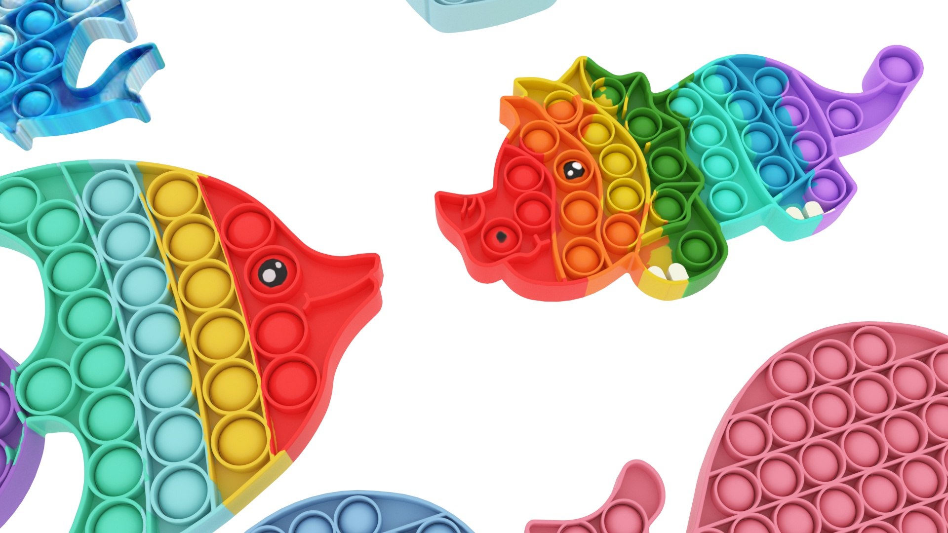 Animal Pop It Fidget Toys Set 3D model - TurboSquid 1792059