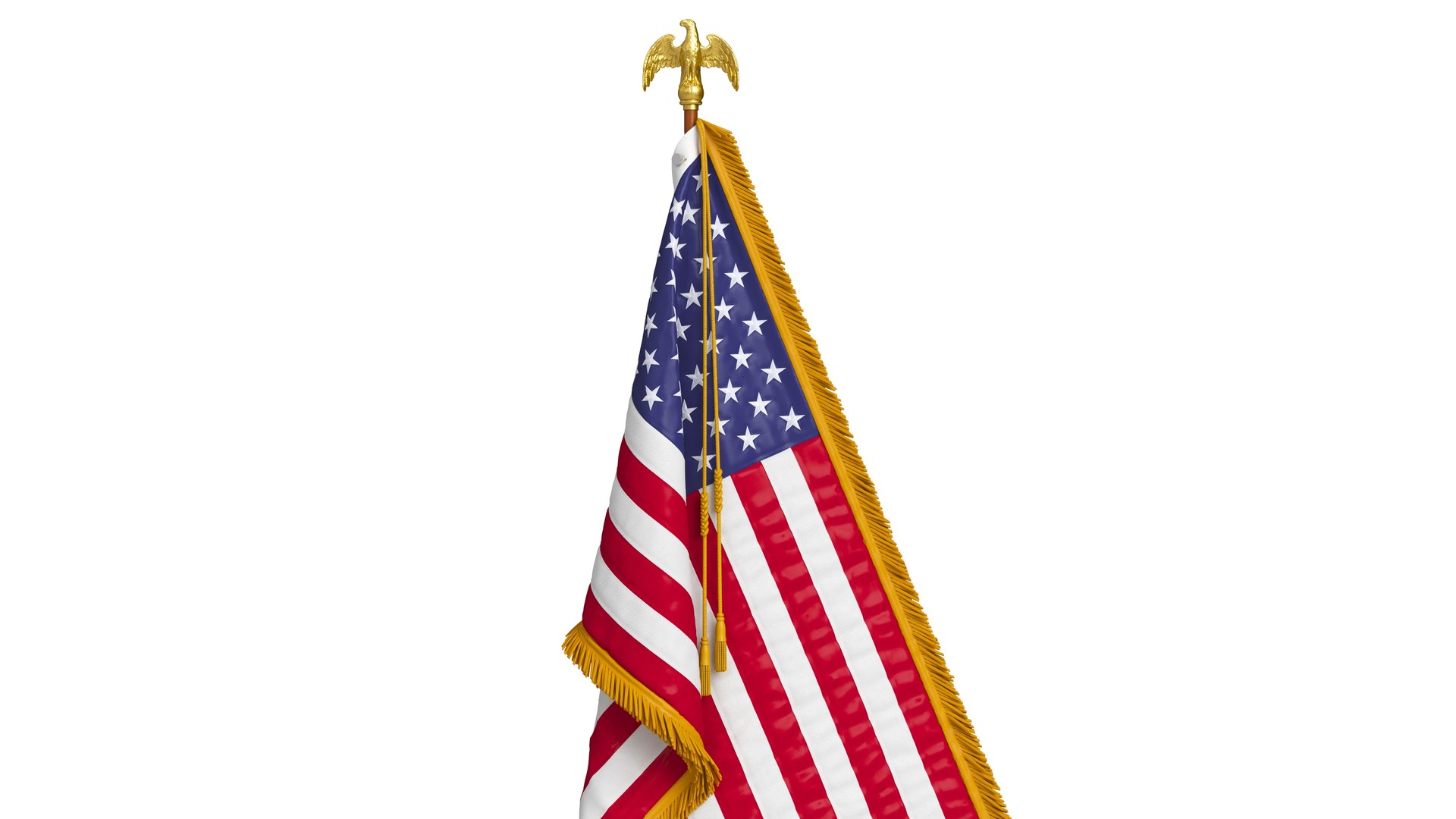 3D USA Flag Indoor with Pole Eagle Topper model - TurboSquid 2135926