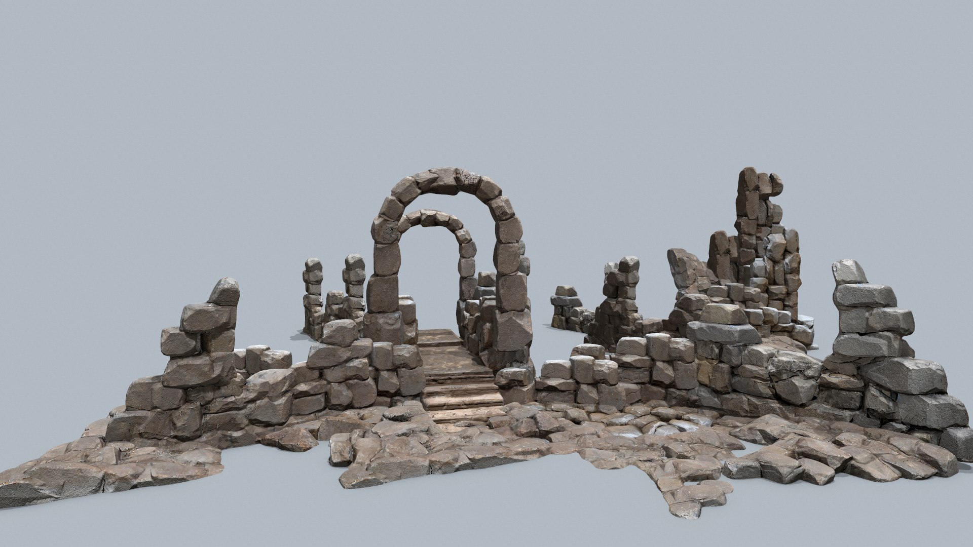Ruin Wall 3D Model - TurboSquid 2207189