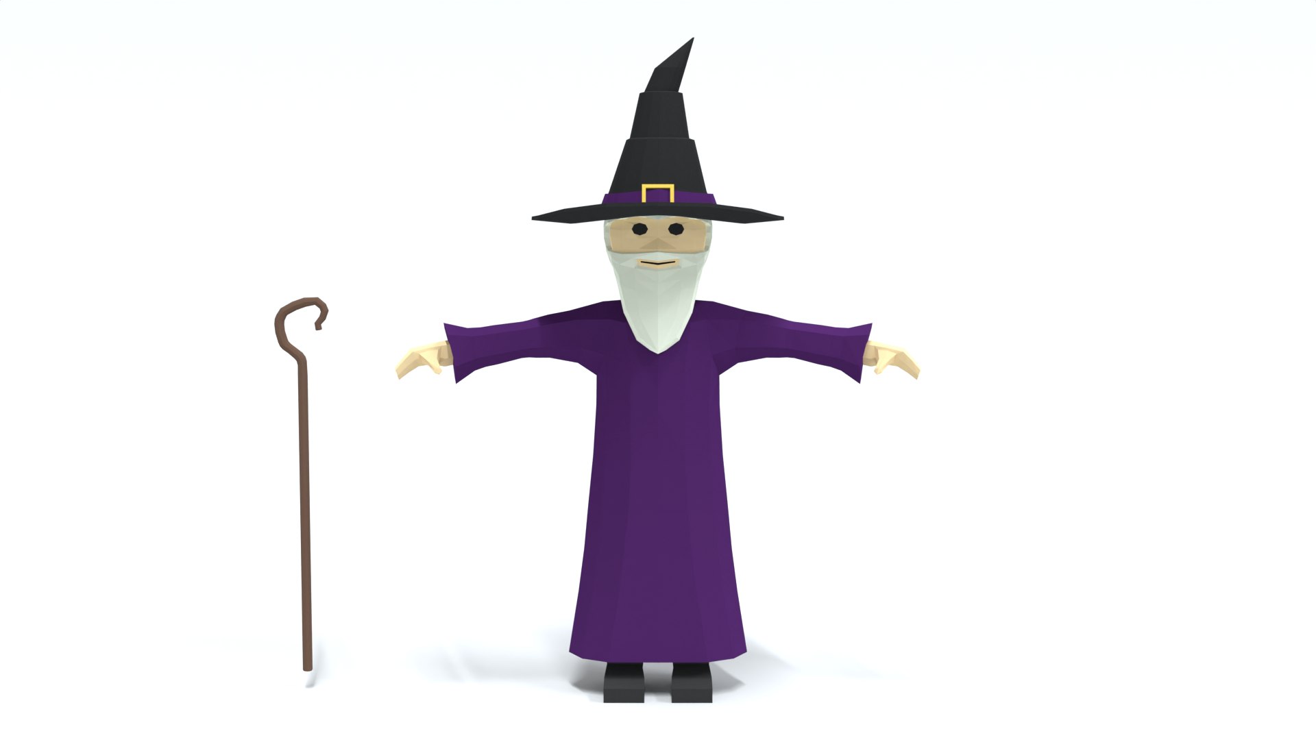 3D Model Low Poly Cartoon Wizard - TurboSquid 1845983