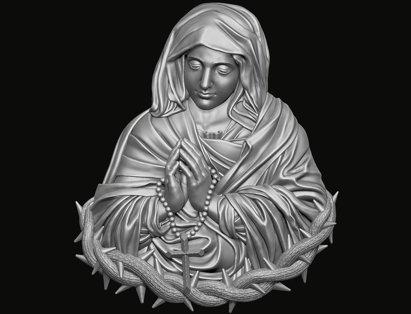 3D Virgin Mary Praying Pendant print - TurboSquid 2046299