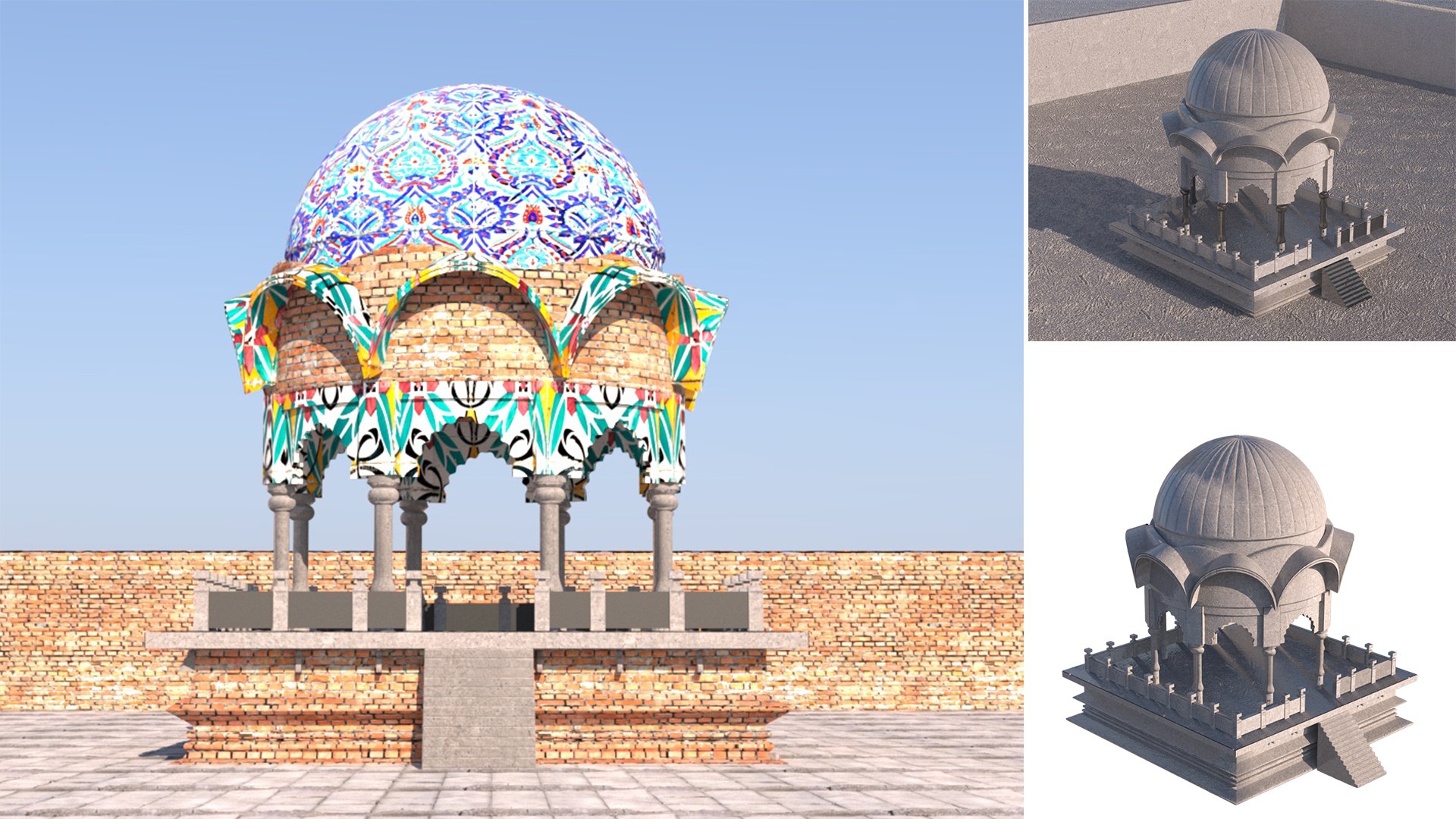 Eight Temple Buildings 3D - TurboSquid 1982319