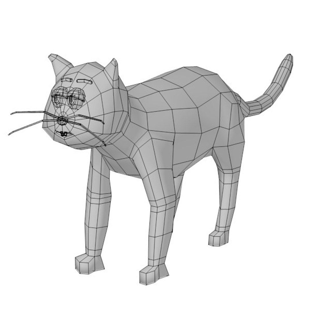 3d Cat Cartoon Model
