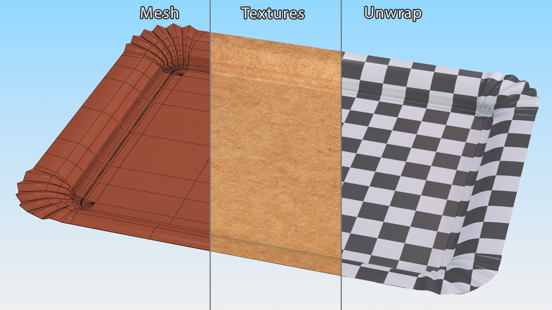 3D Brown Rectangle Paper Plate model - TurboSquid 2083845