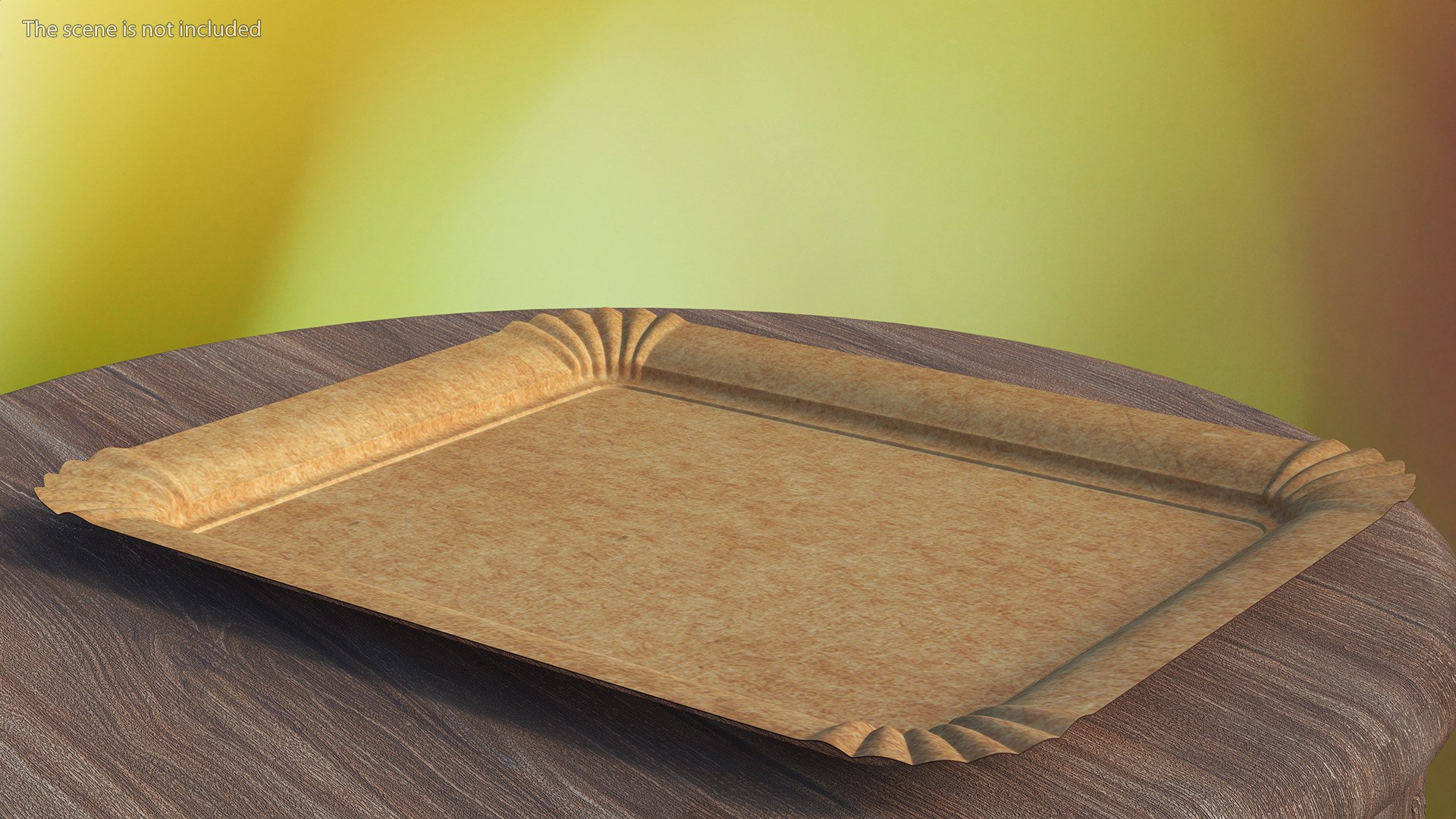 3D Brown Rectangle Paper Plate model - TurboSquid 2083845