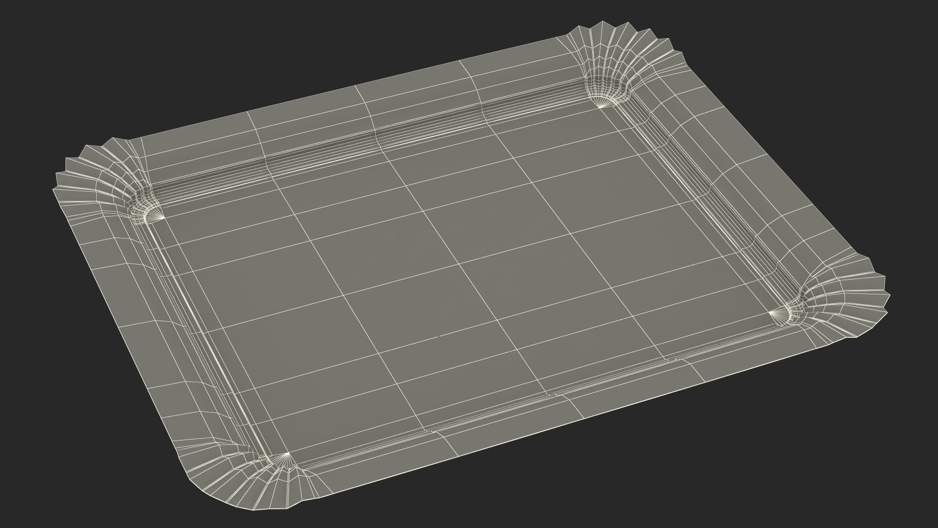 3D Brown Rectangle Paper Plate model - TurboSquid 2083845