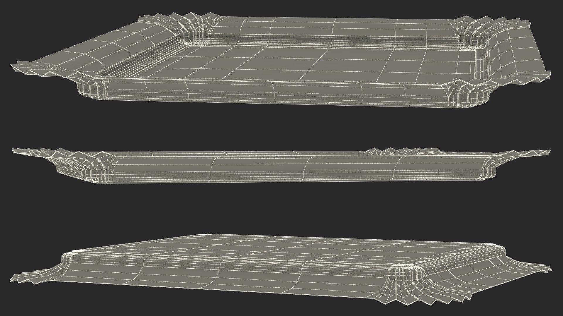 3D Brown Rectangle Paper Plate model - TurboSquid 2083845