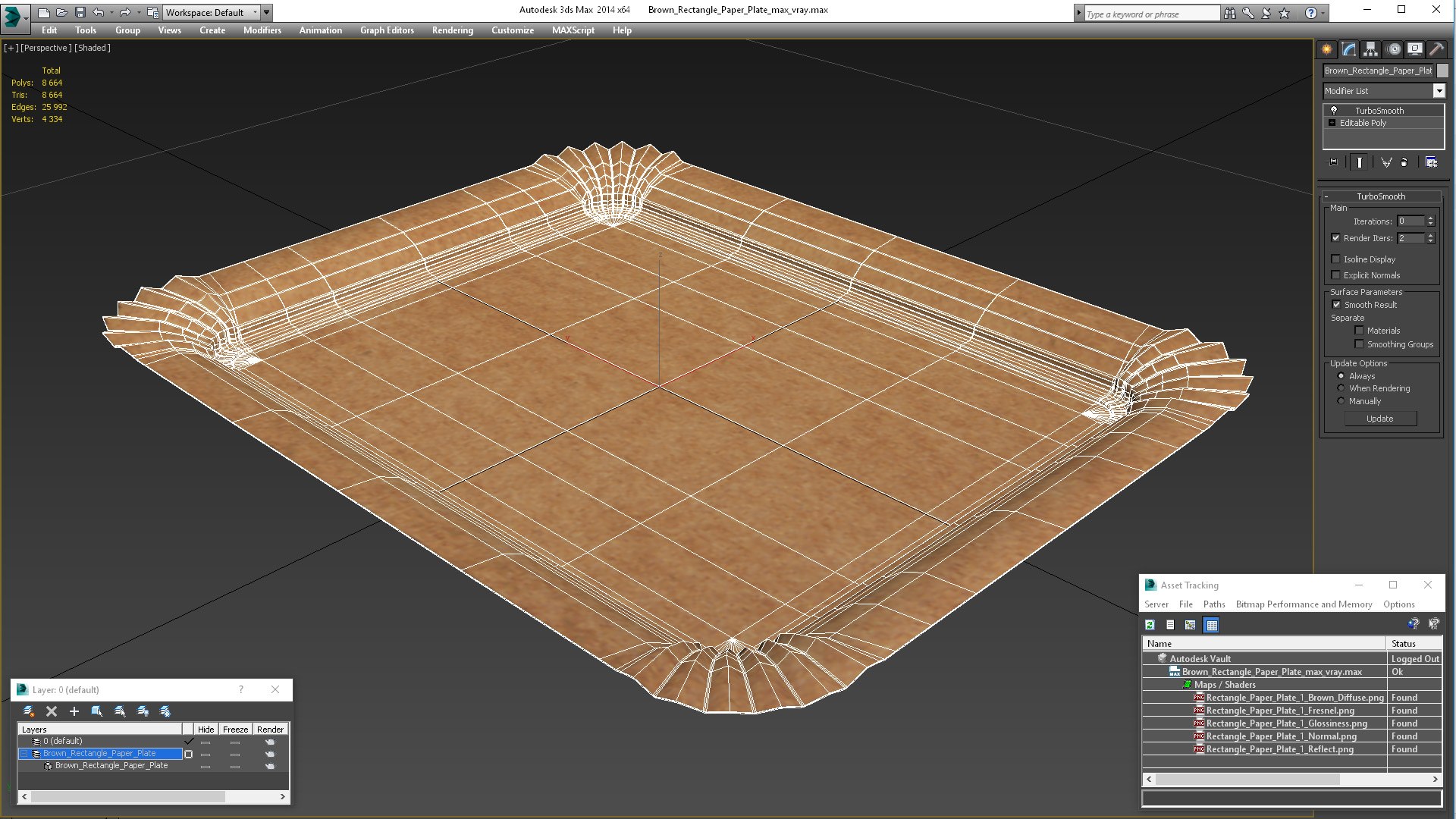3D Brown Rectangle Paper Plate model - TurboSquid 2083845