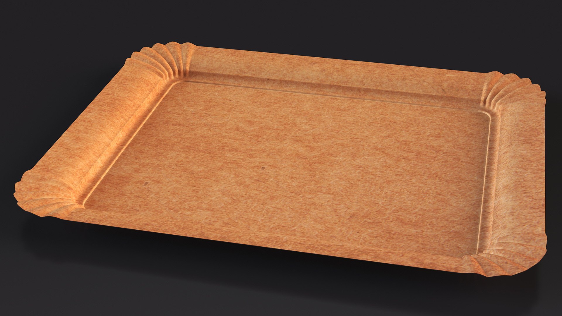 3D Brown Rectangle Paper Plate model - TurboSquid 2083845