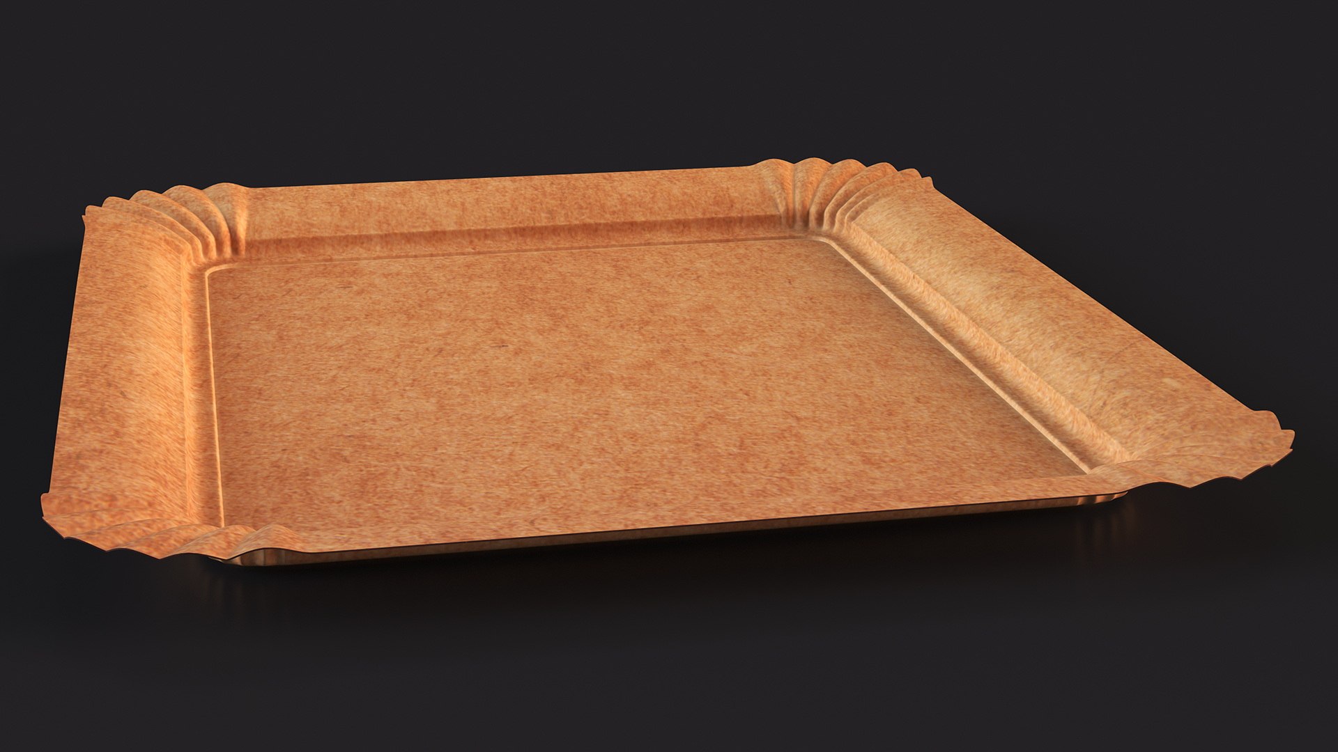 3D Brown Rectangle Paper Plate model - TurboSquid 2083845