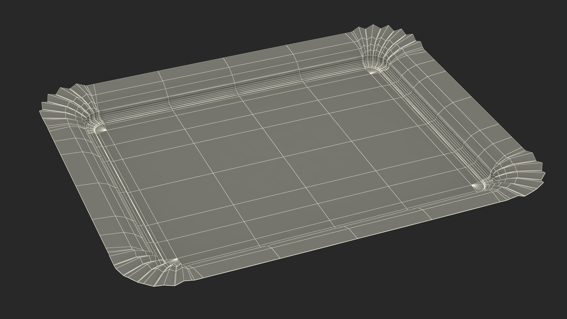 3D Brown Rectangle Paper Plate model - TurboSquid 2083845