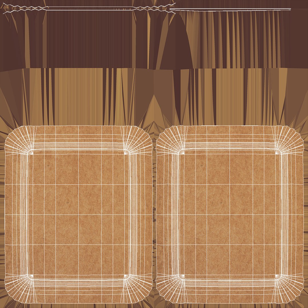 3D Brown Rectangle Paper Plate model - TurboSquid 2083845