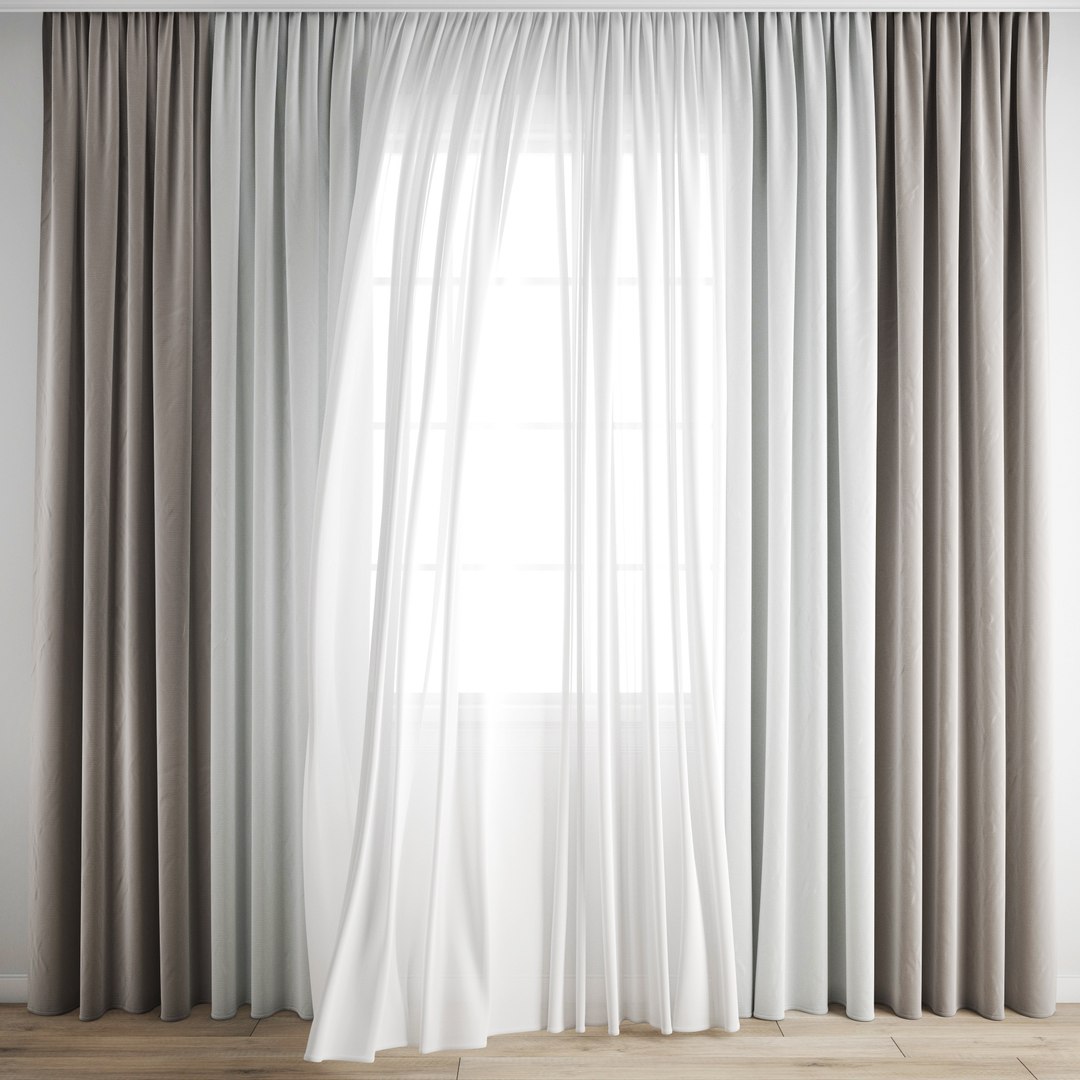 3D Curtain 291 Wind blowing effect 6 3D model - TurboSquid 1864645