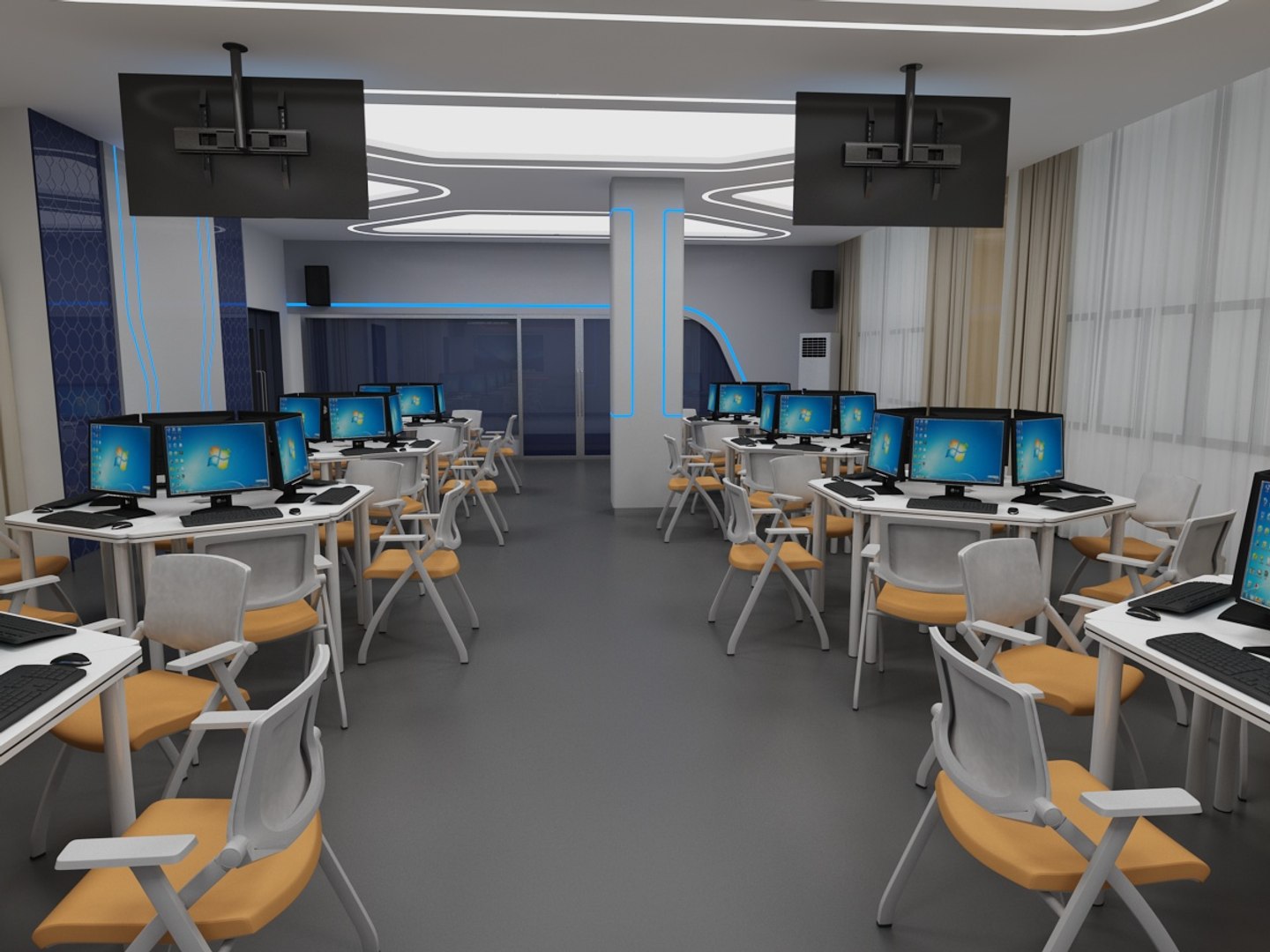 Computer Classroom 1 3D model - TurboSquid 2044652