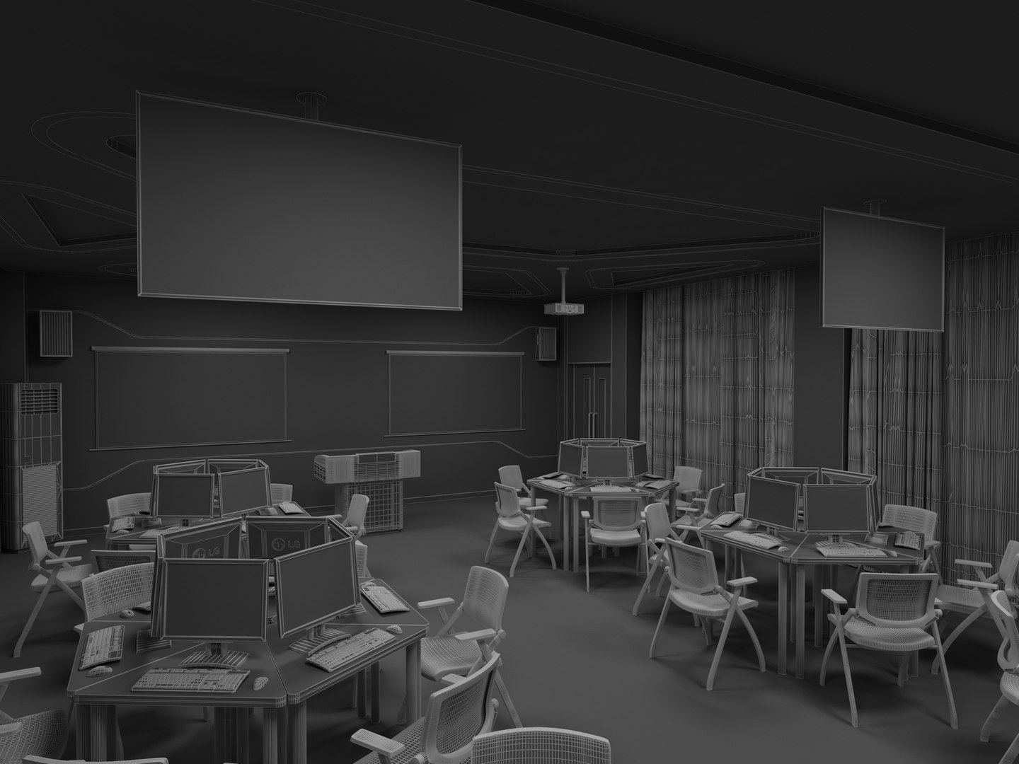 Computer Classroom 1 3D model - TurboSquid 2044652