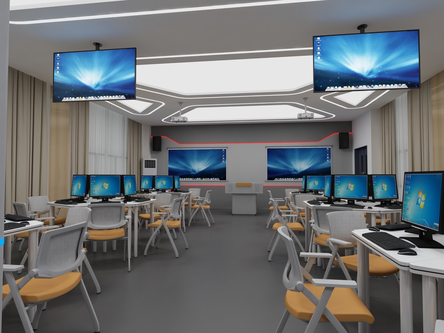 Computer Classroom 1 3D model - TurboSquid 2044652