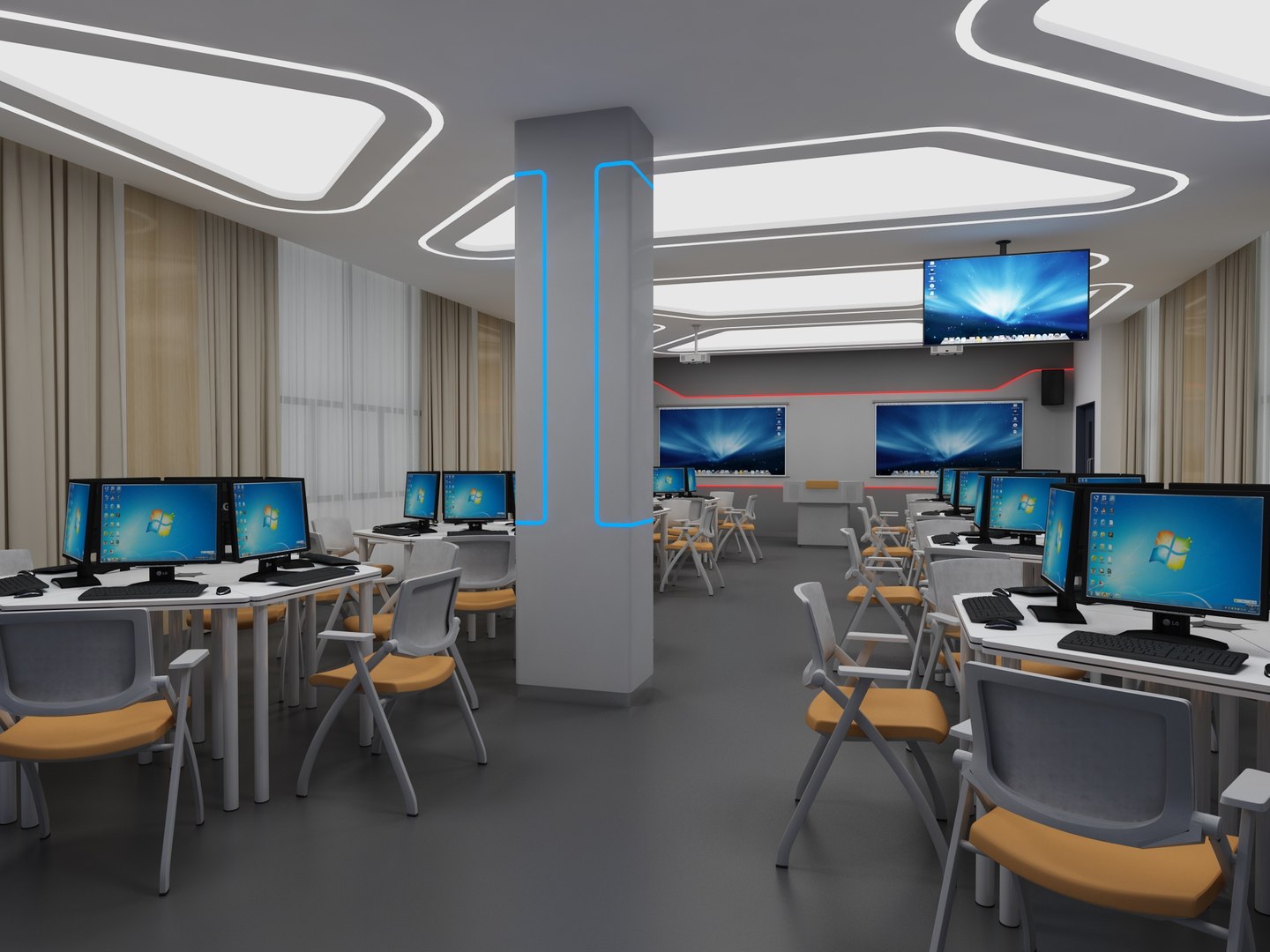 Computer Classroom 1 3D model - TurboSquid 2044652