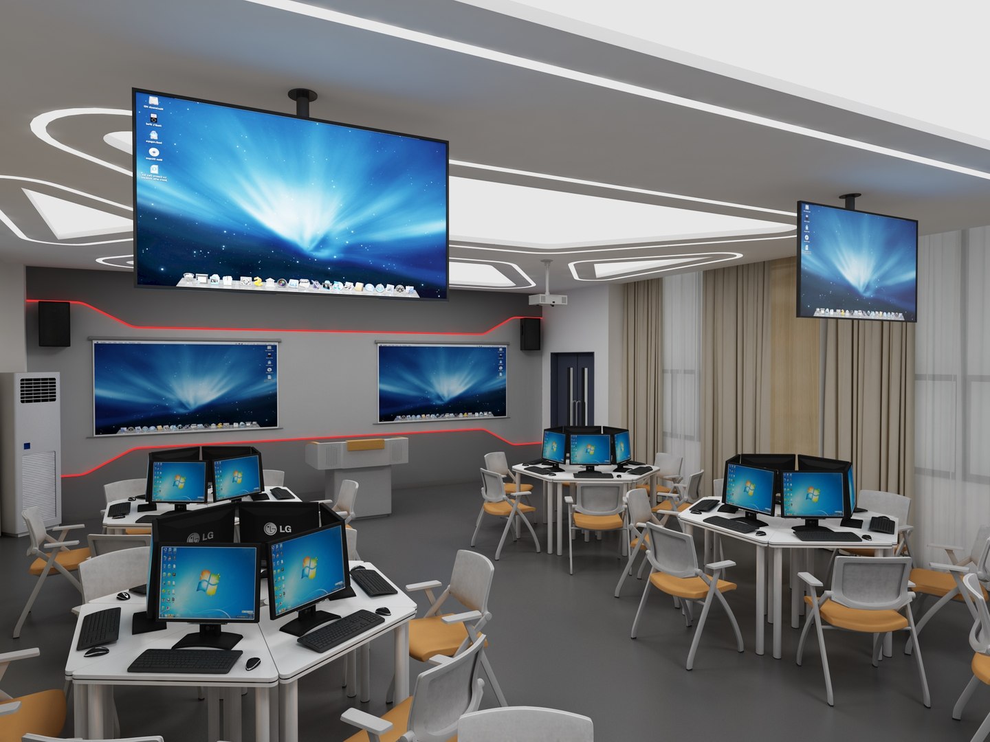 Computer Classroom 1 3D model - TurboSquid 2044652
