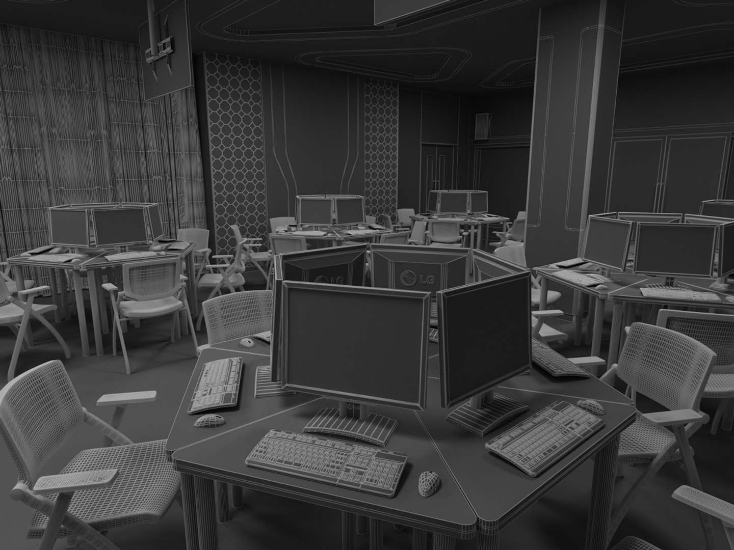 Computer Classroom 1 3D model - TurboSquid 2044652