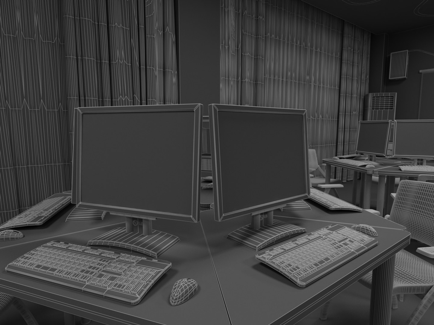 Computer Classroom 1 3D model - TurboSquid 2044652