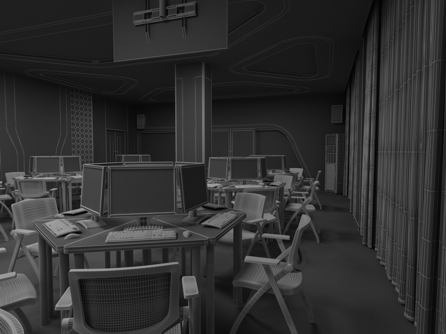 Computer Classroom 1 3D model - TurboSquid 2044652