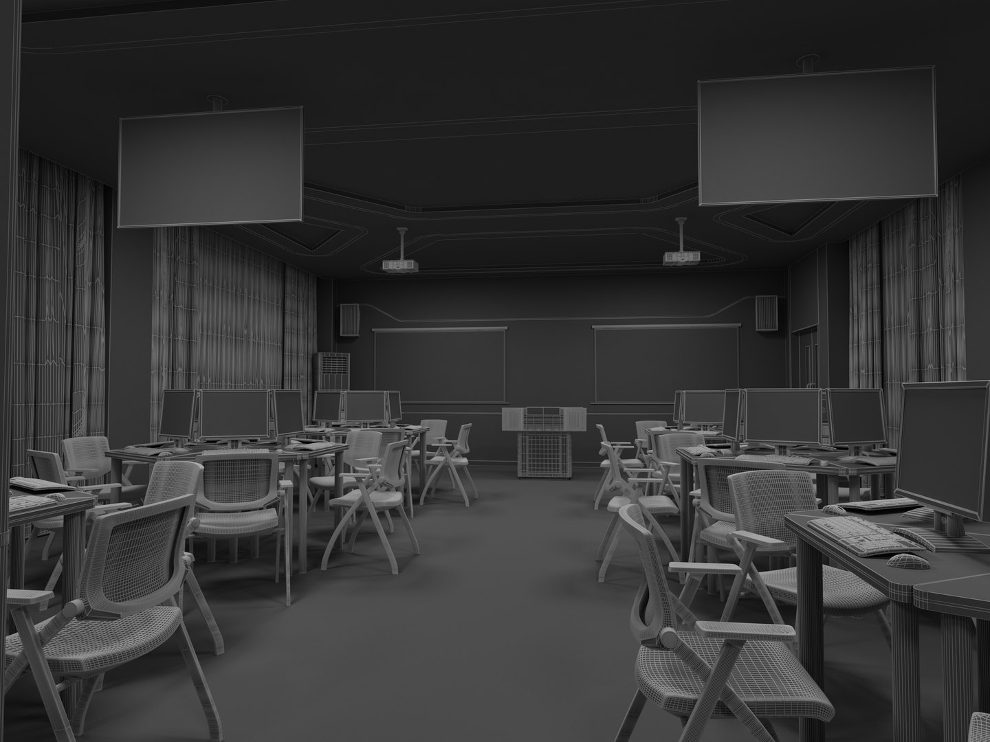 Computer Classroom 1 3D model - TurboSquid 2044652