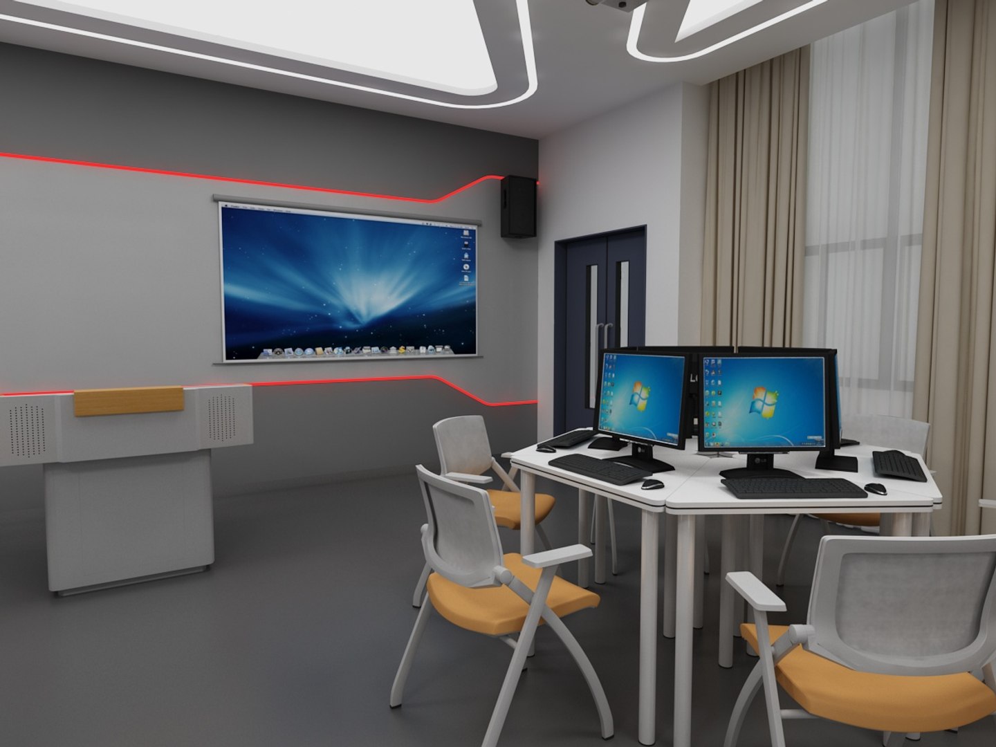 Computer Classroom 1 3D model - TurboSquid 2044652