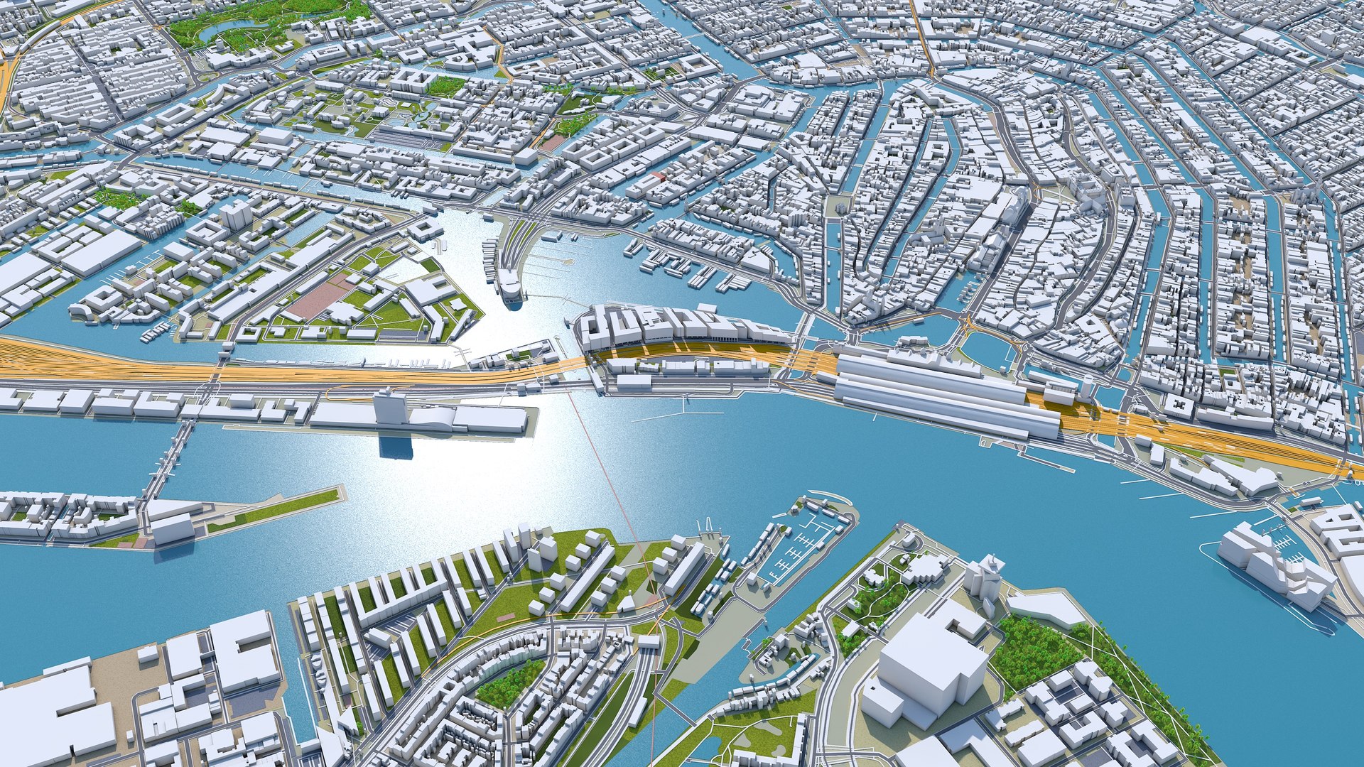 3D Model Amsterdam Downtown Netherlands - TurboSquid 1988143