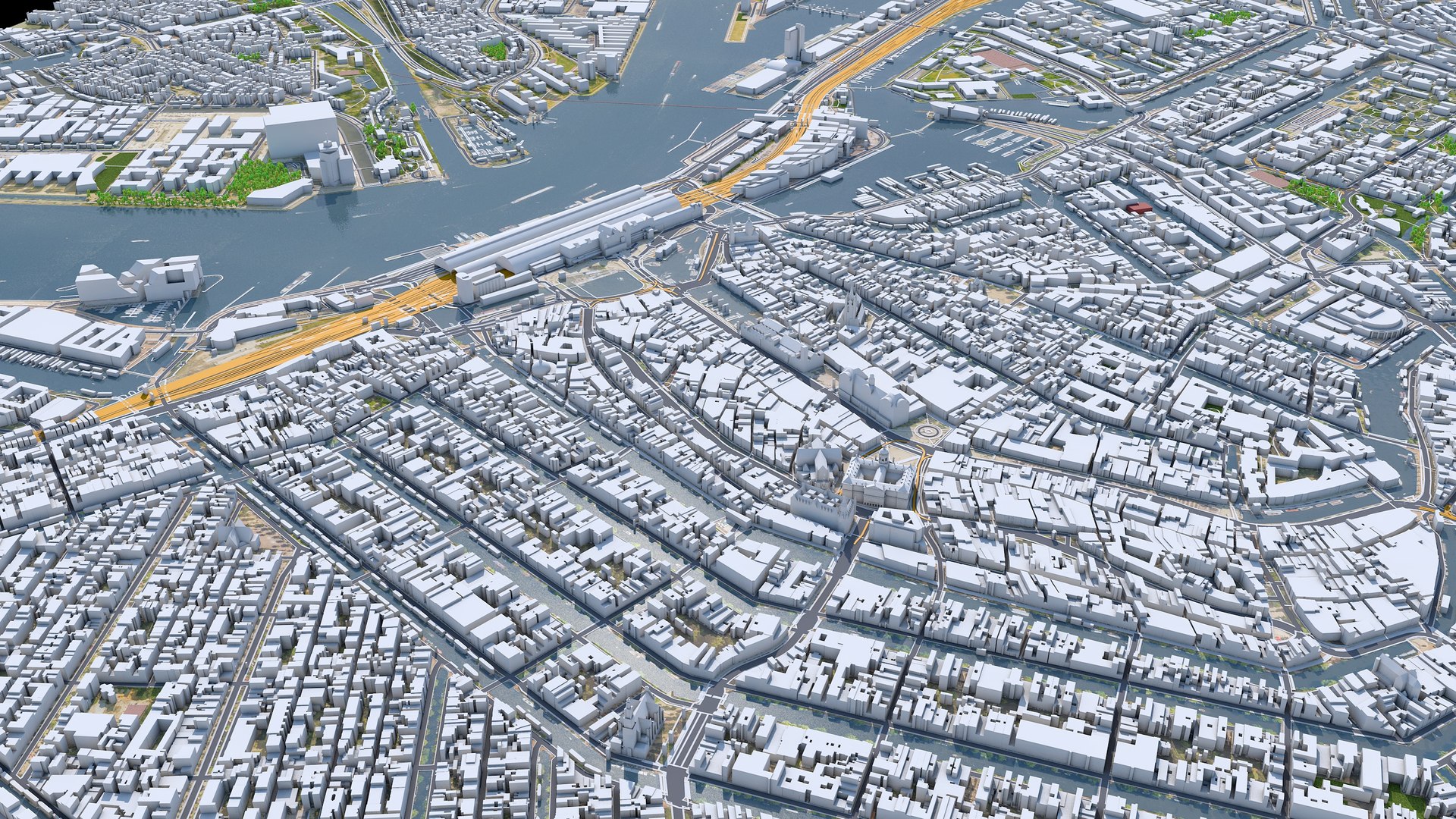 3D Model Amsterdam Downtown Netherlands - TurboSquid 1988143