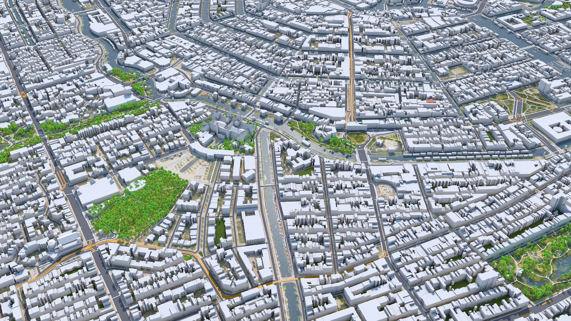 3D Model Amsterdam Downtown Netherlands - TurboSquid 1988143