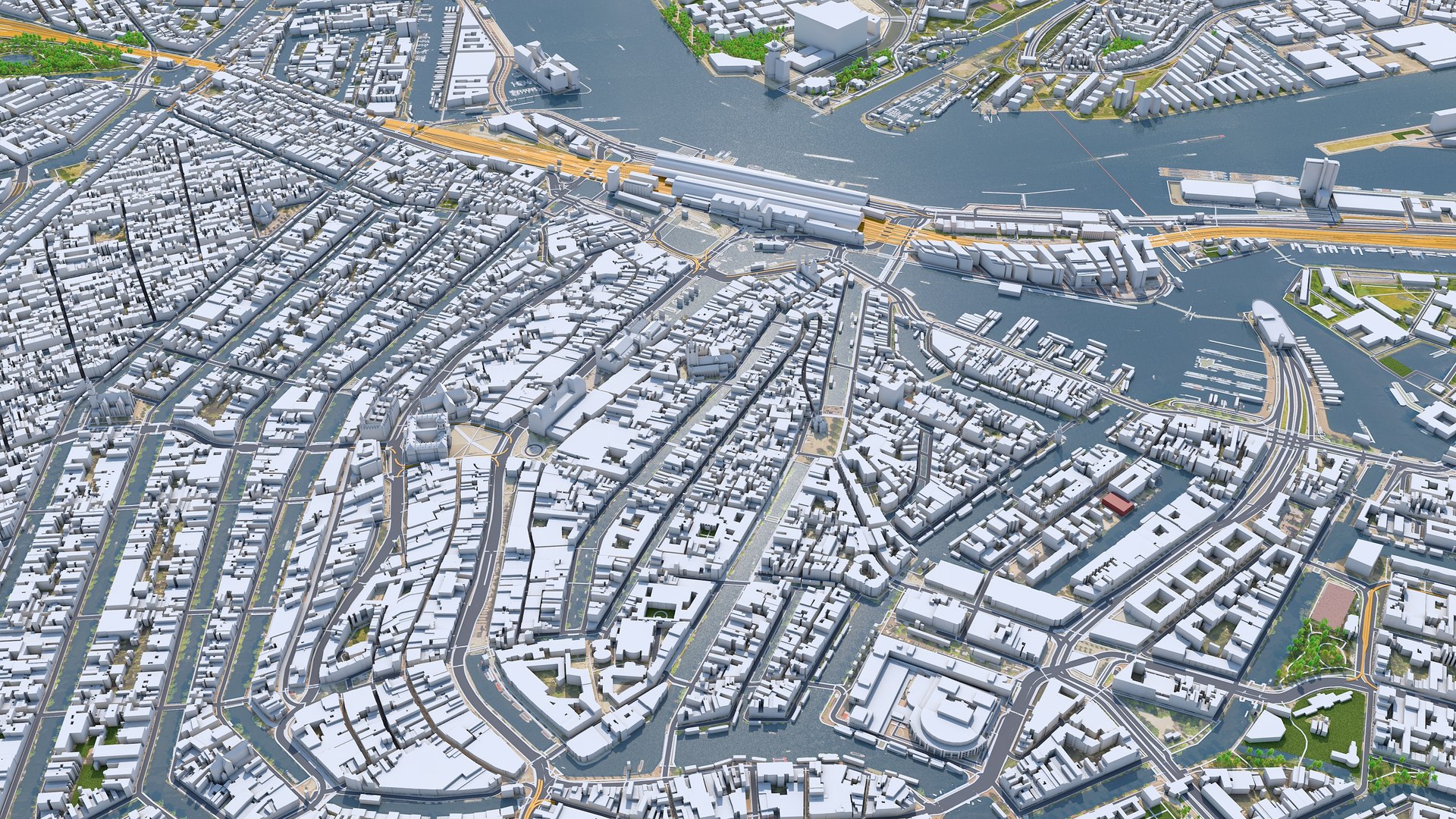 3D Model Amsterdam Downtown Netherlands - TurboSquid 1988143