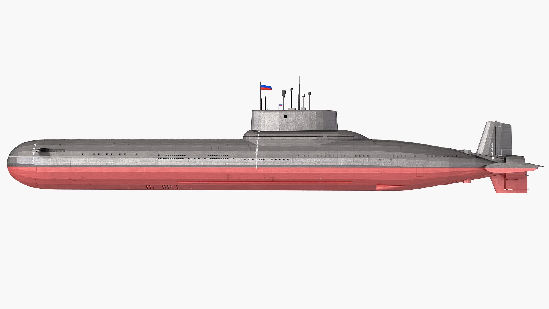 Typhoon Class Submarine Model - TurboSquid 1662465