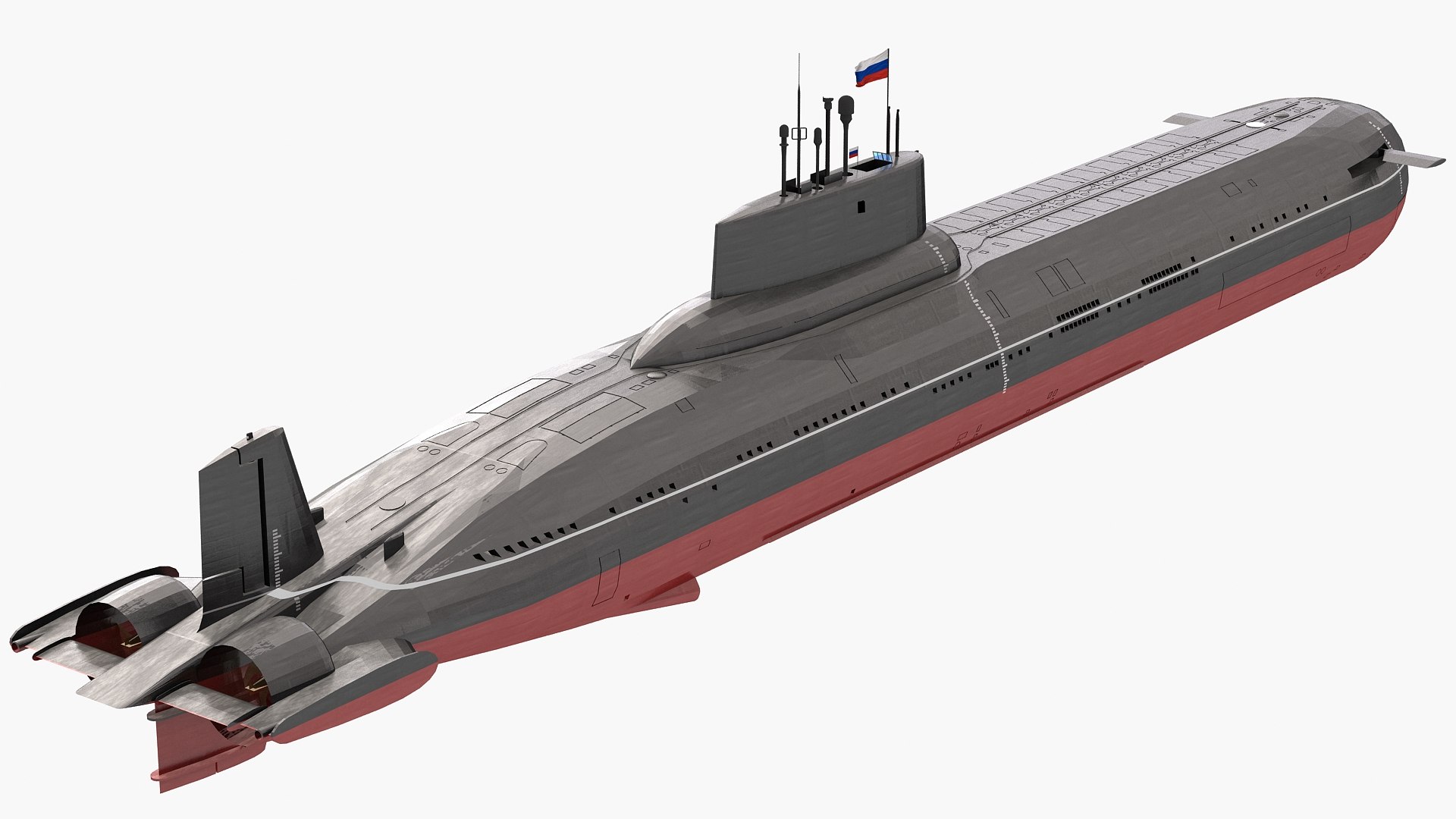 Typhoon Class Submarine Model - TurboSquid 1662465