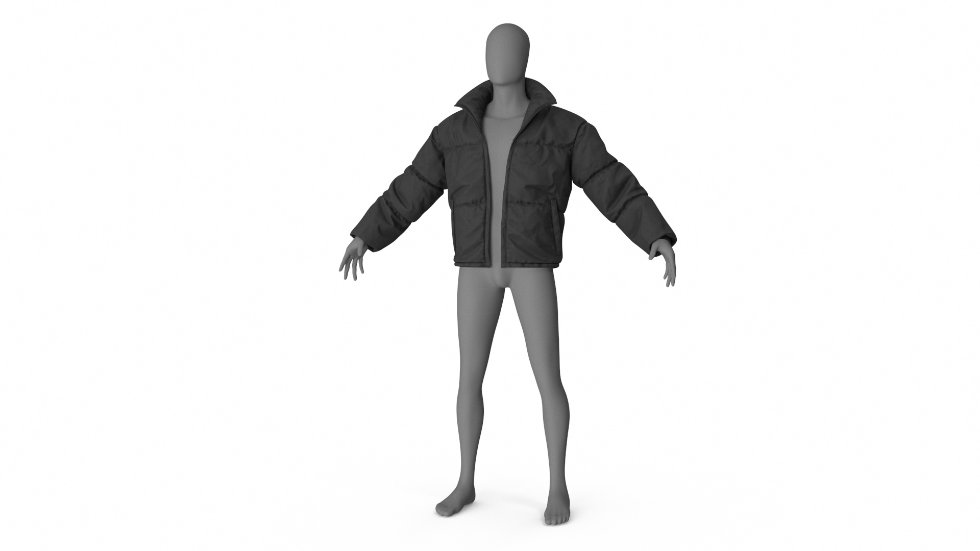 Mens Jacket Oversized Black On Mannequin 3D - TurboSquid 2238940