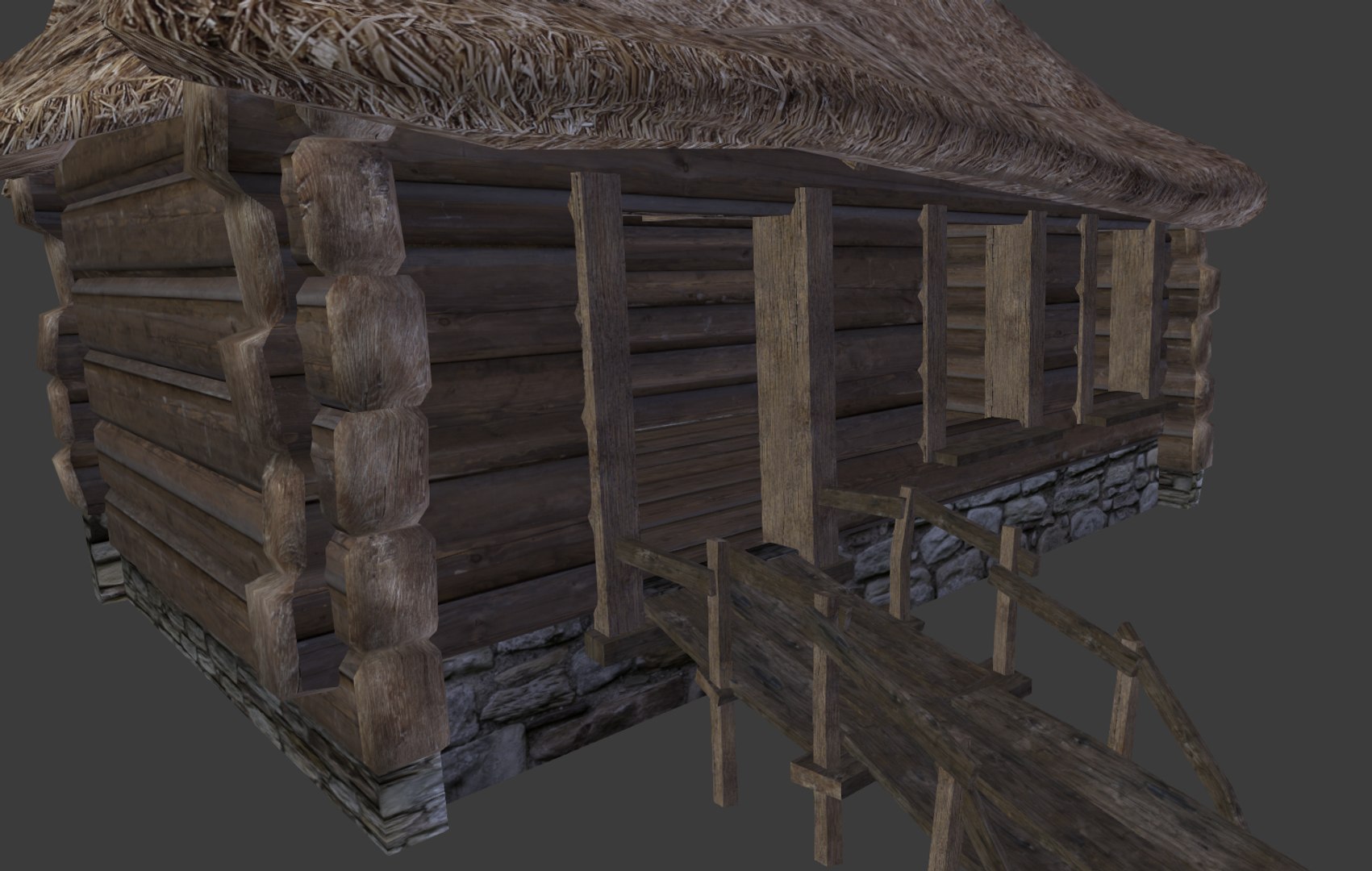 3d Enterable Medieval Hut Model