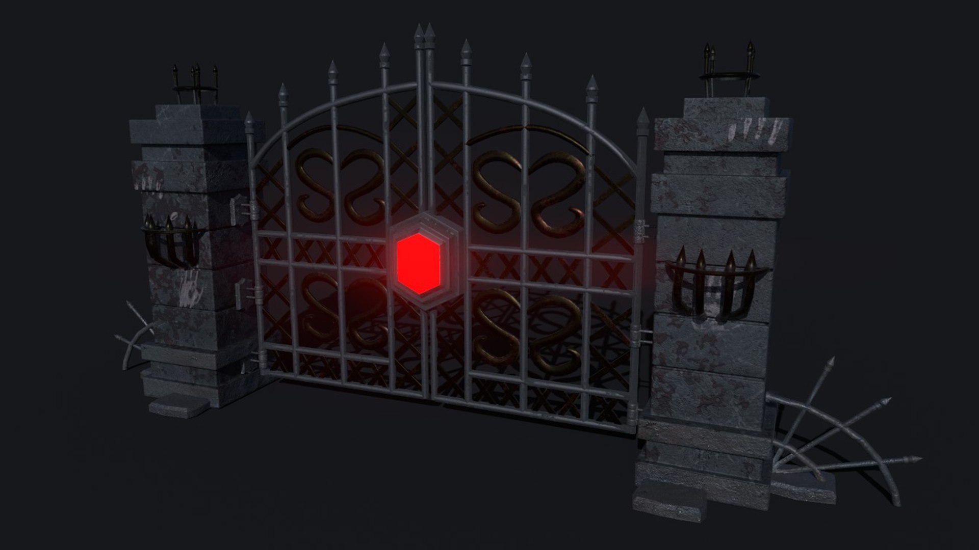 3D Horror Gate Stylized - TurboSquid 2017223