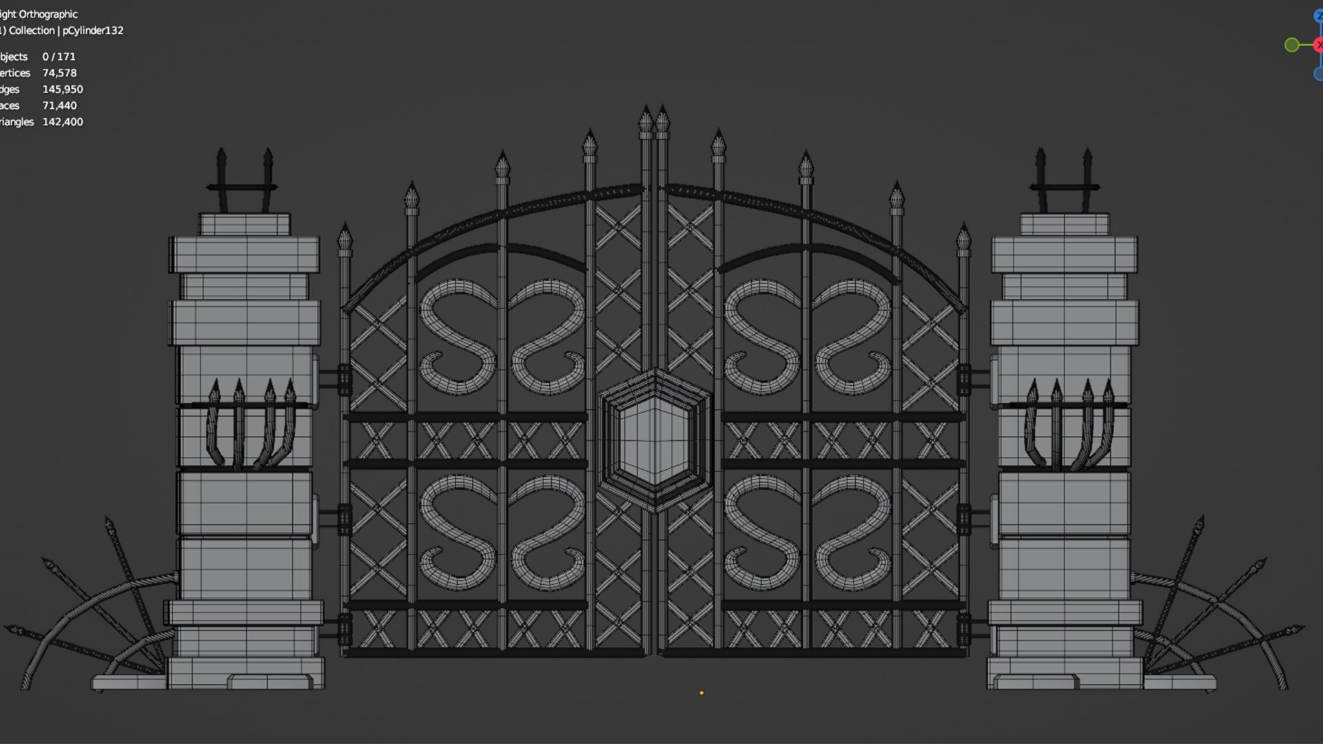 3D Horror Gate Stylized - TurboSquid 2017223