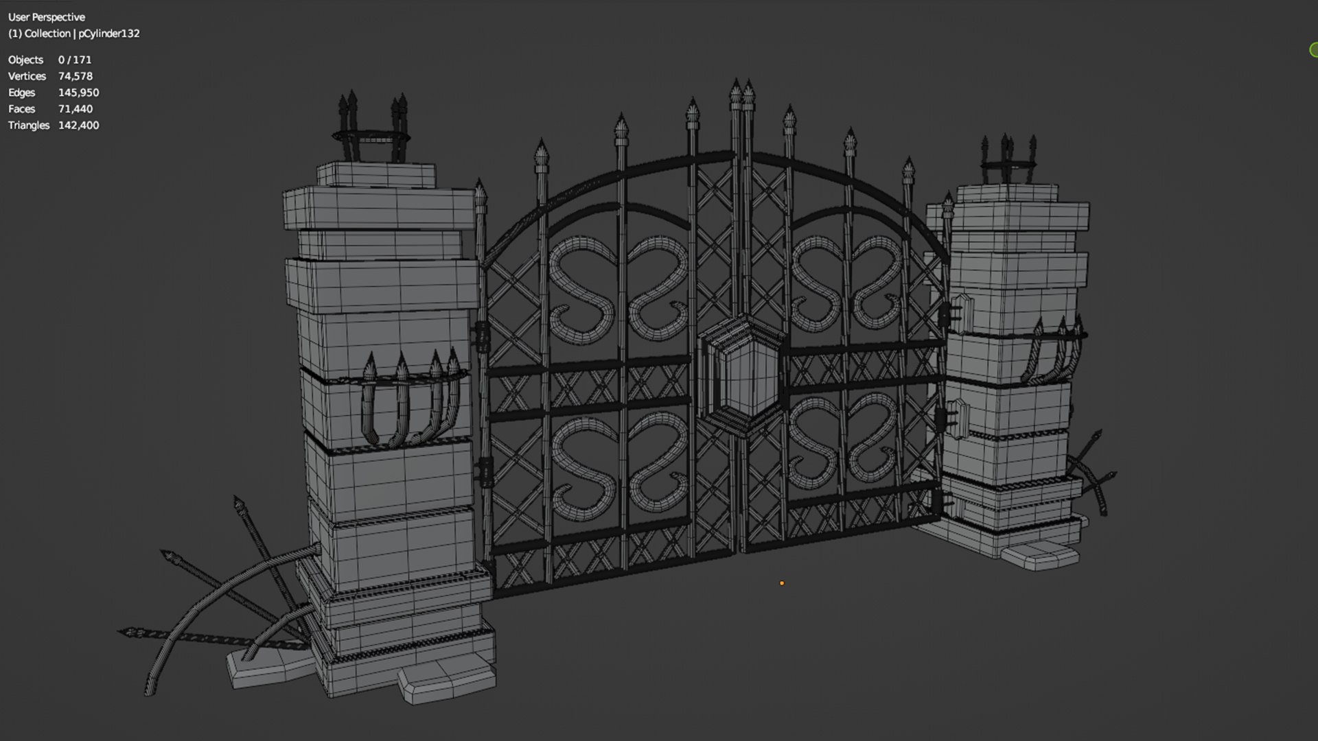 3D Horror Gate Stylized - TurboSquid 2017223