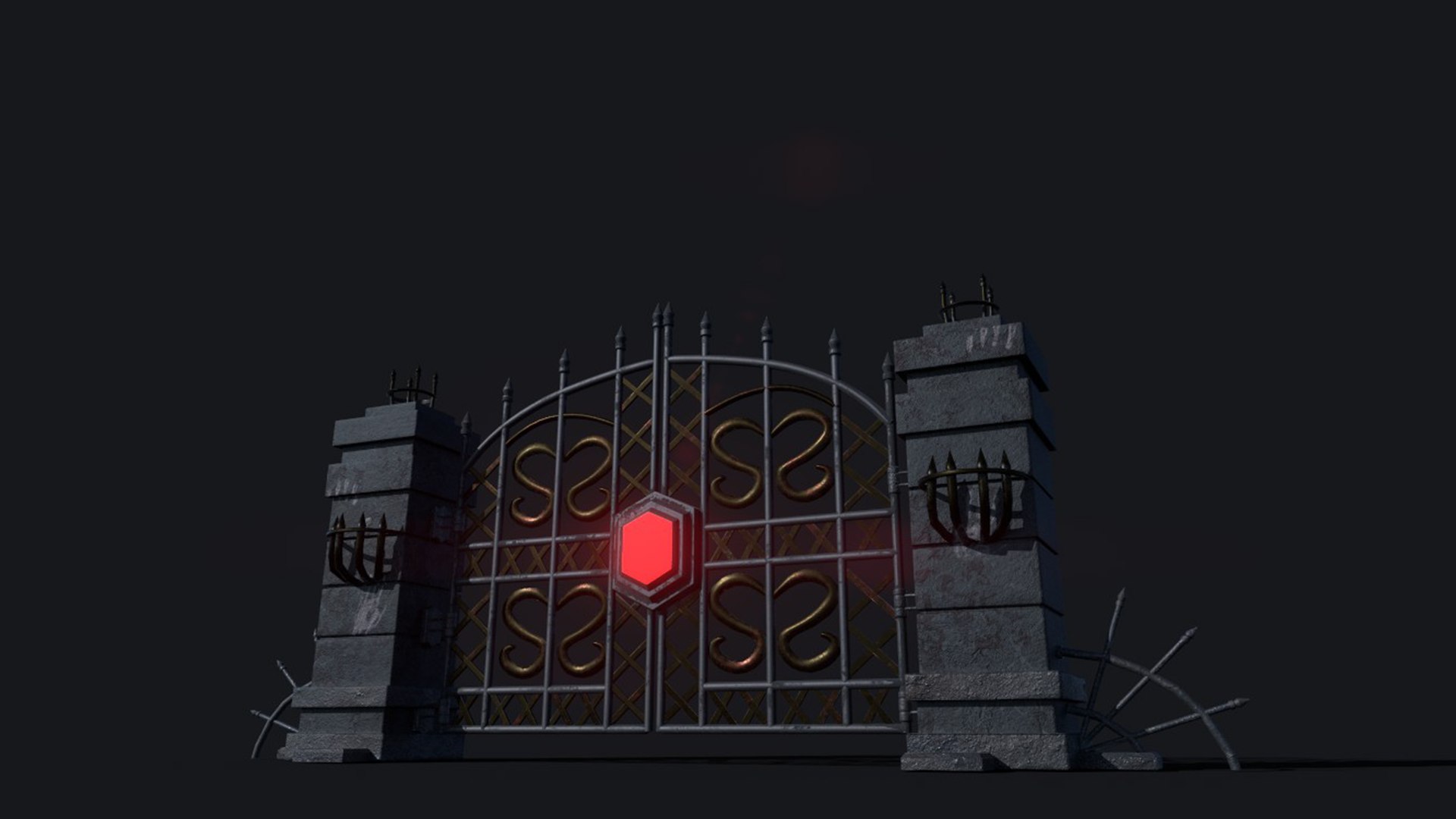 3D Horror Gate Stylized - TurboSquid 2017223