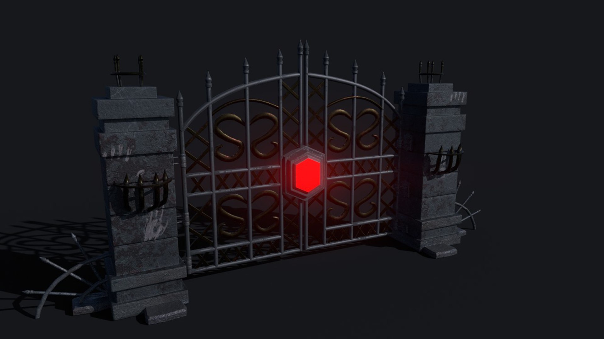 3D Horror Gate Stylized - TurboSquid 2017223