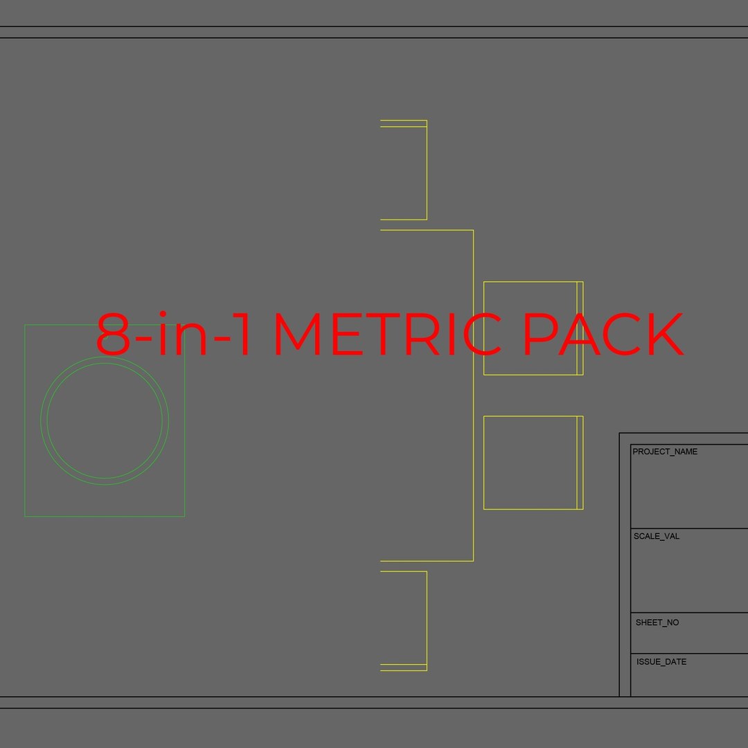 ULTIMATE METRIC CAD PACK 2025 Auto-Wrap Title Block 8-in-1 Professional ...