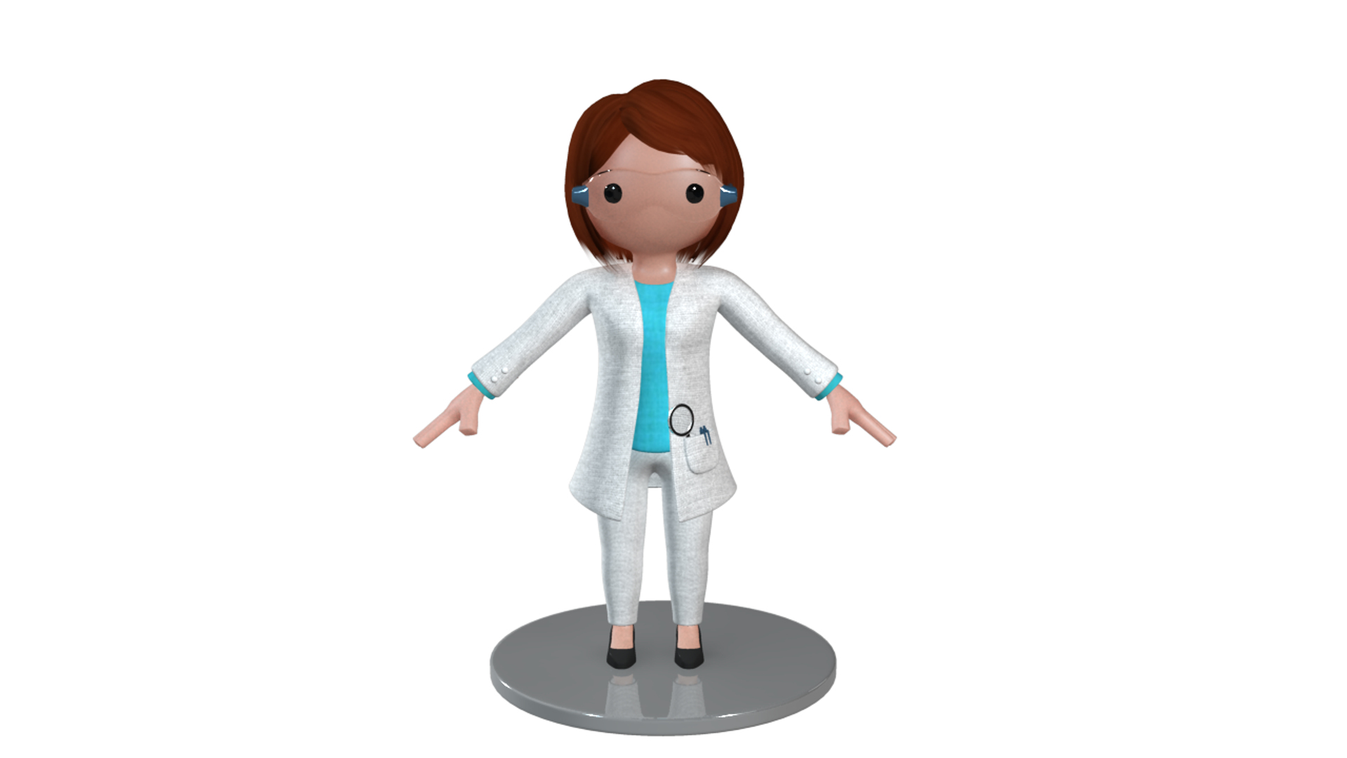 3d Rigged Female Cartoony Scientist Model