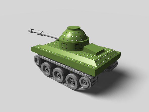 cartoon toy tank 3d model